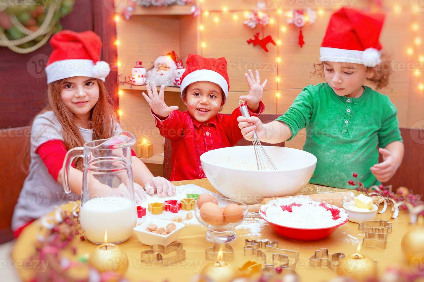 Happy children making cookies 36427832 Stock Photo at Vecteezy