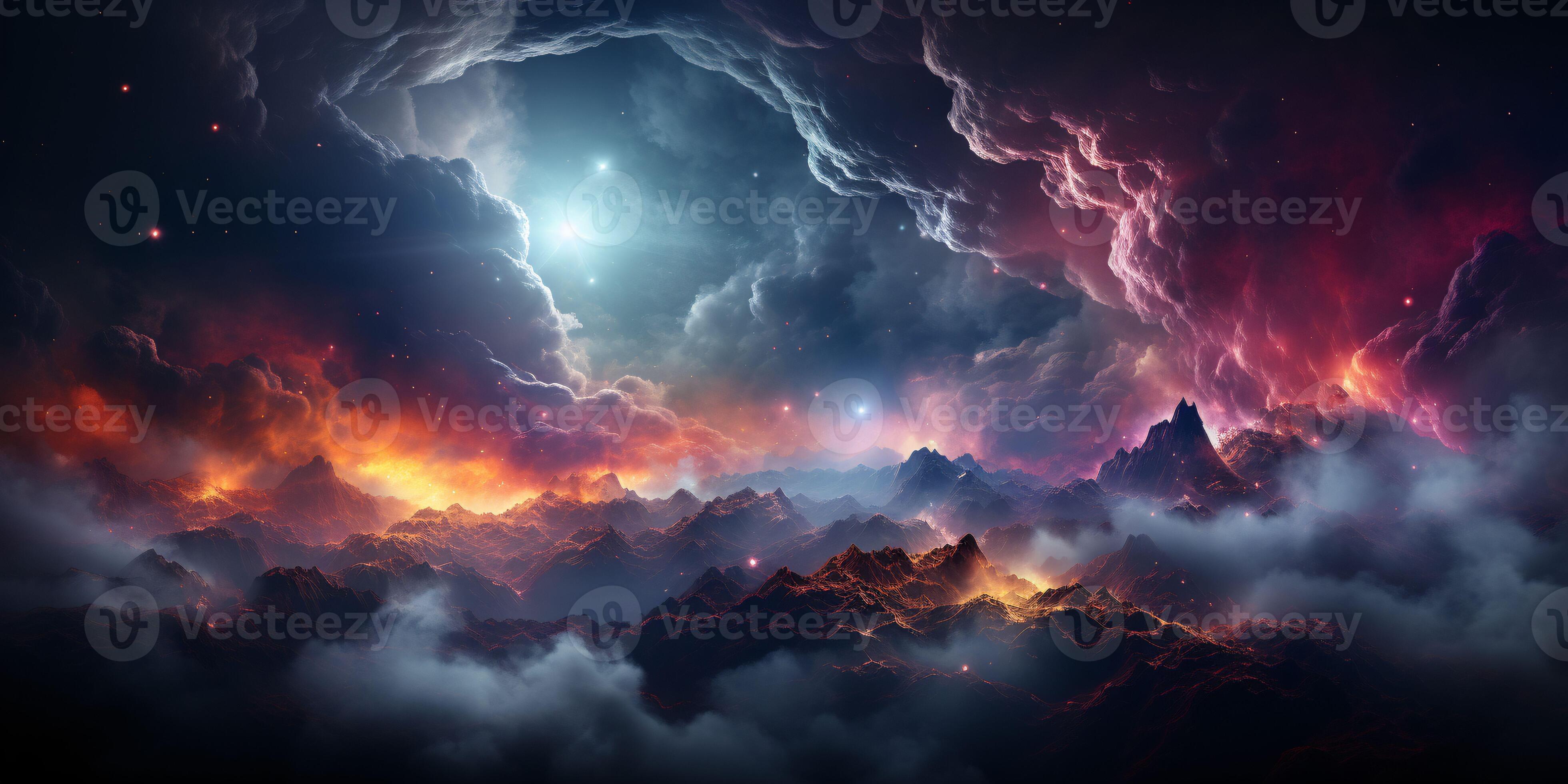 AI generated Colorful Space Background with Nebula, Galaxies, and ...