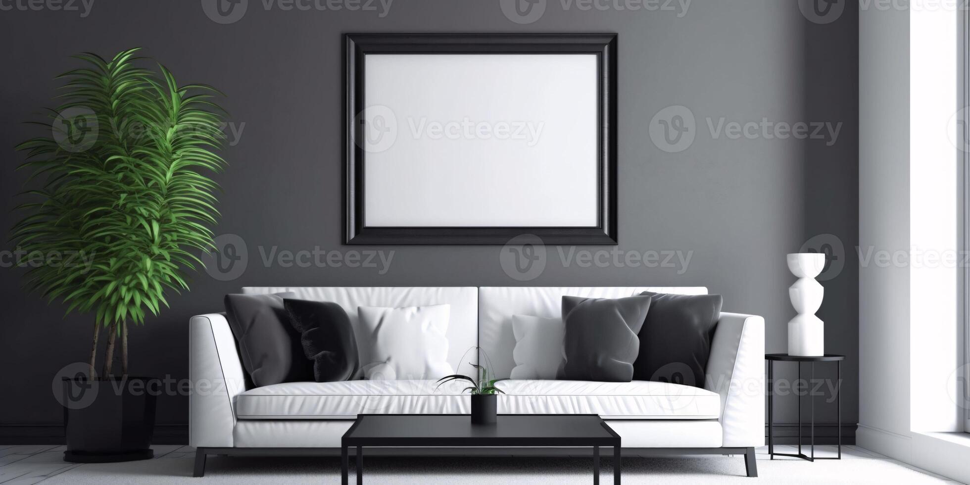 AI generated Modern and Minimalist Living Room Interior Design with ...