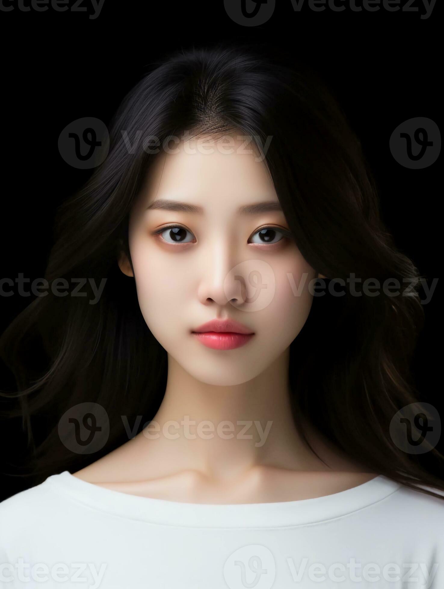 AI generated Close-up portrait of white and clean young Japanese female ...