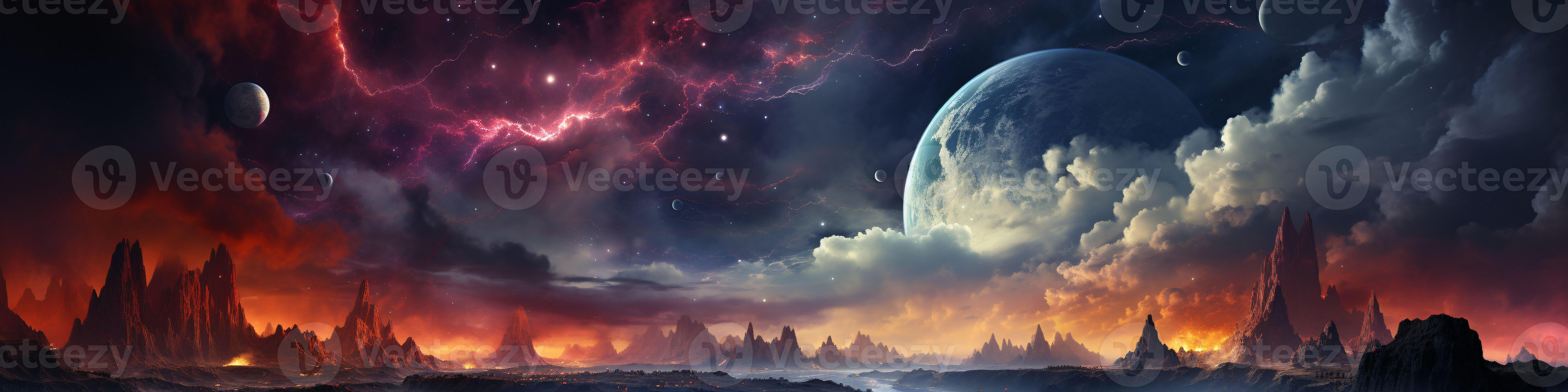 AI generated Colorful Space Background with Nebula, Galaxies, and ...