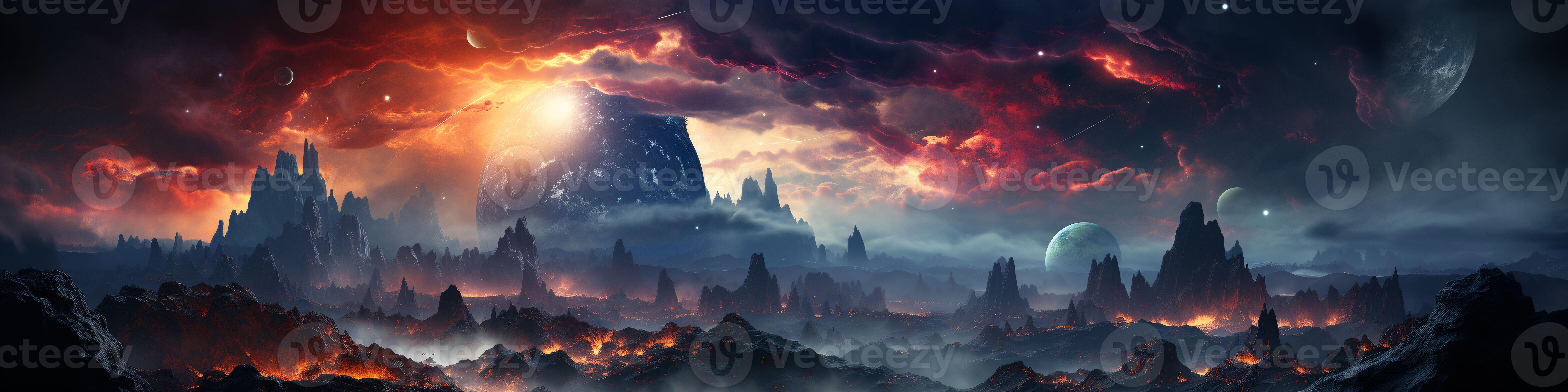 AI generated Colorful Space Background with Nebula, Galaxies, and ...