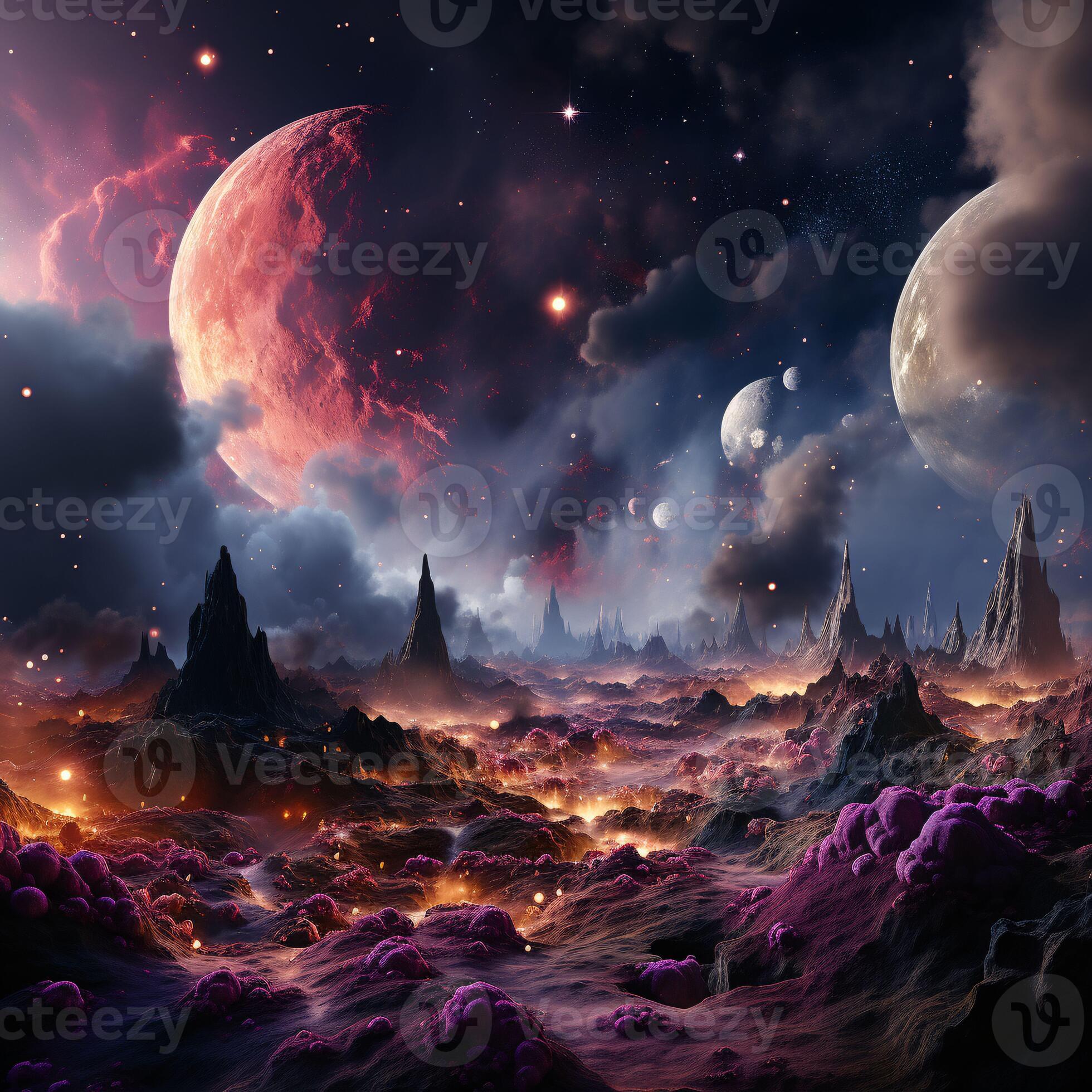 AI generated Colorful Space Background with Nebula, Galaxies, and ...