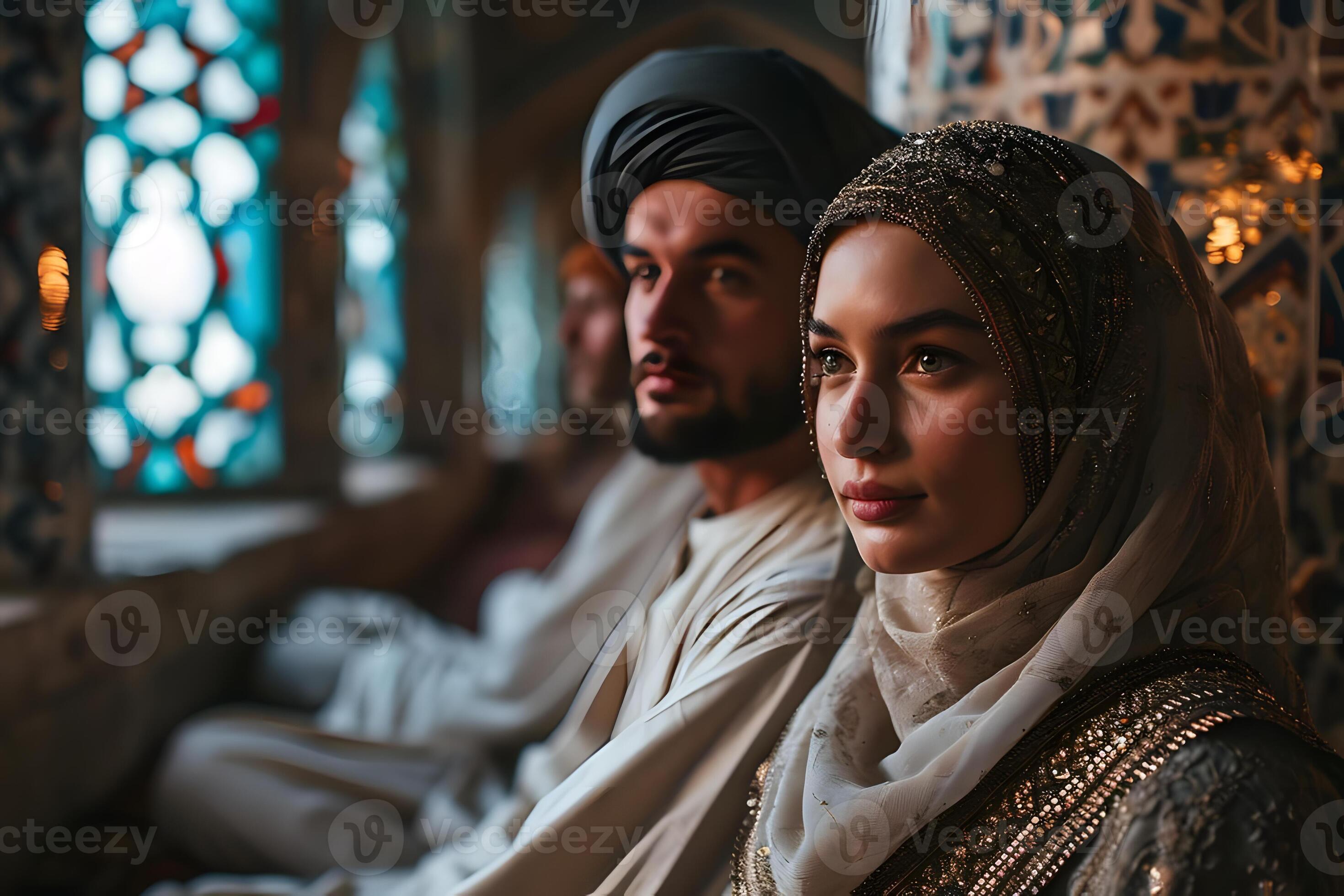 AI generated Portrait of a Middle Eastern Muslim Couple in Traditional ...