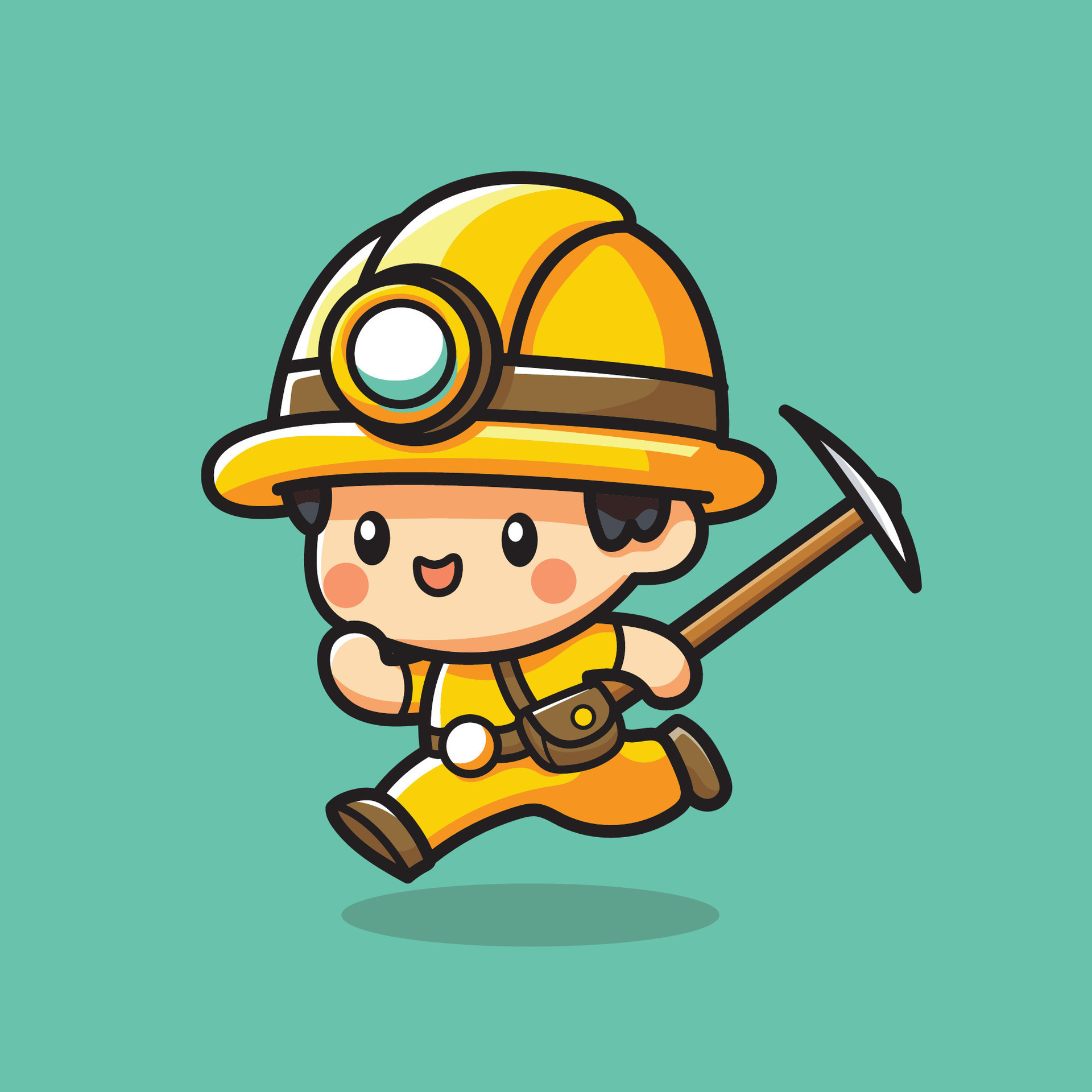 Miner Cute Vector Design Illustration 36432993 Vector Art At Vecteezy