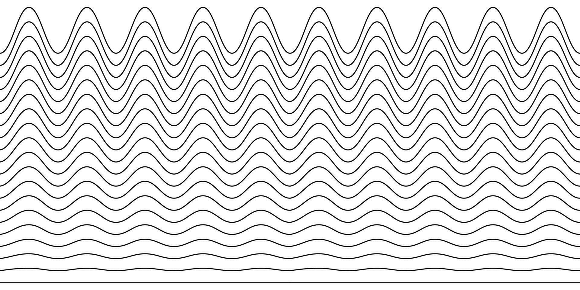 A collection of wavy zigzag horizontal wiggly lines, seamless borders, and smooth and angular ...