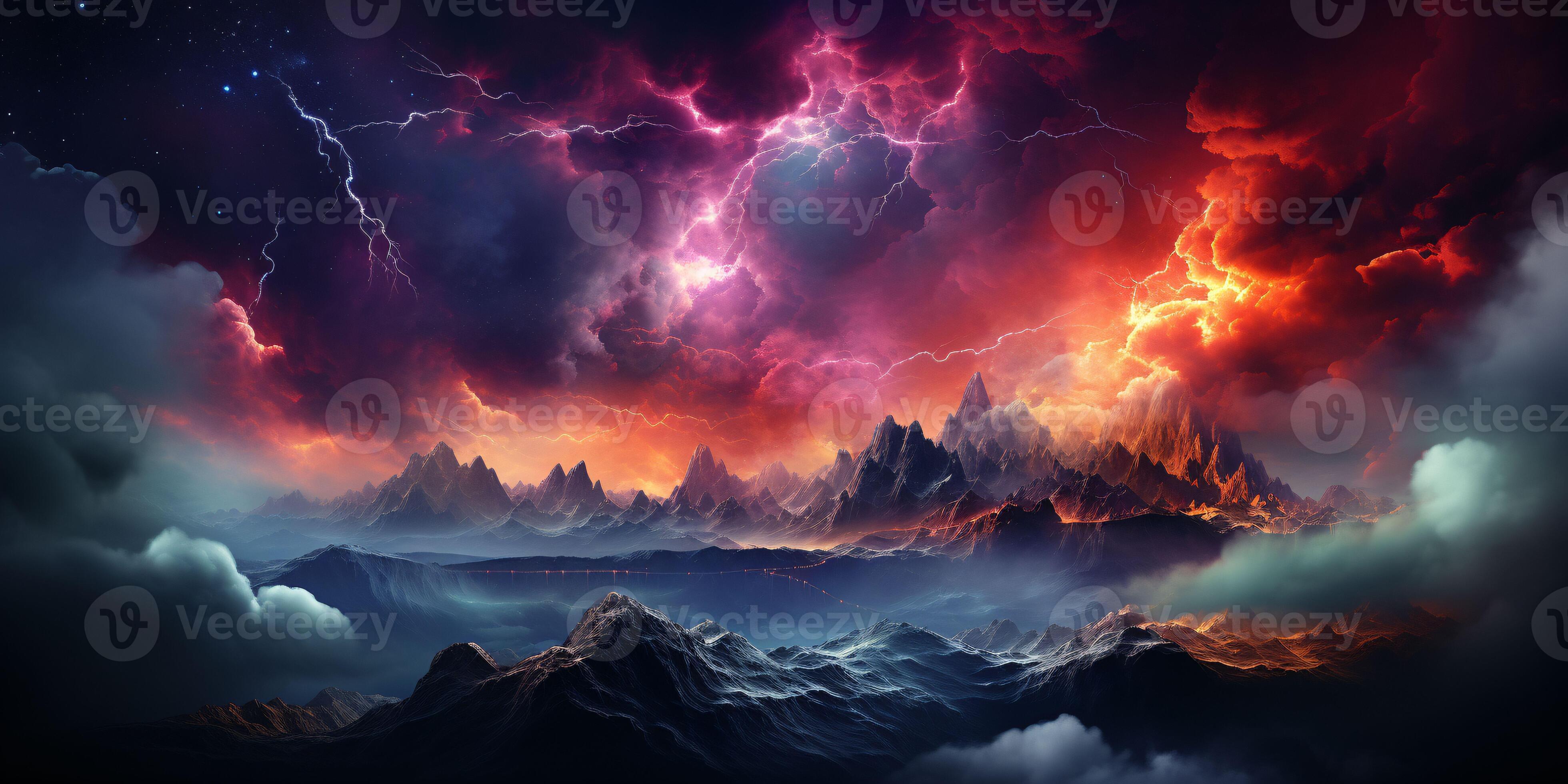 AI generated Colorful Space Background with Nebula, Galaxies, and ...