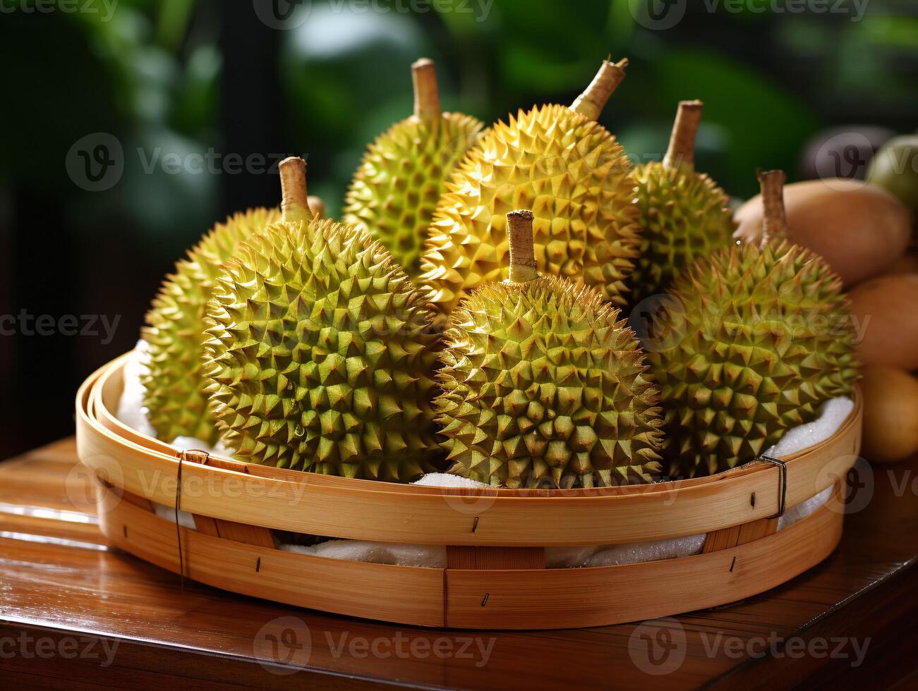 AI generated Closeup of Fresh Durian Fruit. Durian in a Basket. Generative AI 36433634 Stock ...