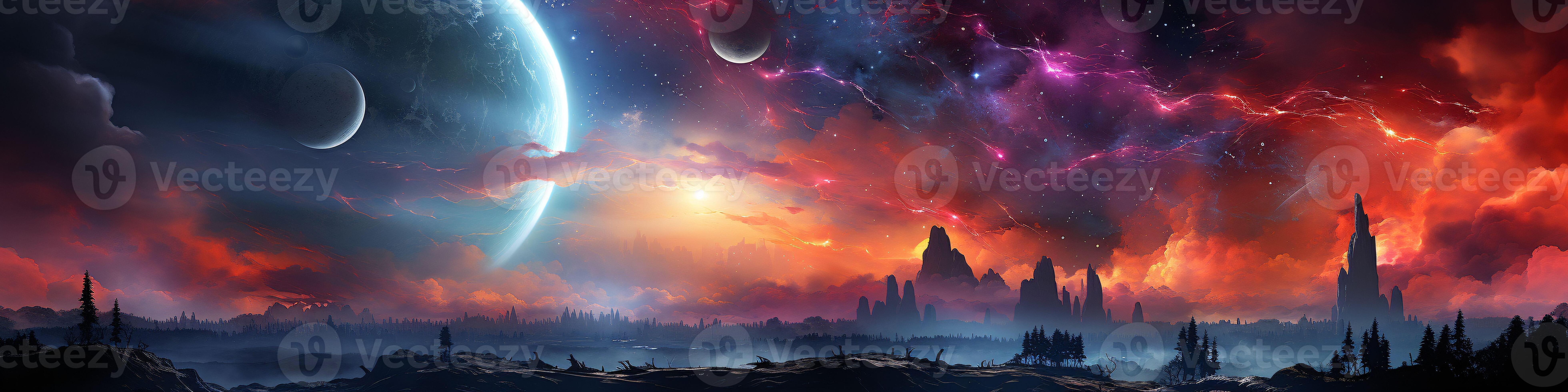 AI generated Colorful Space Background with Nebula, Galaxies, and ...