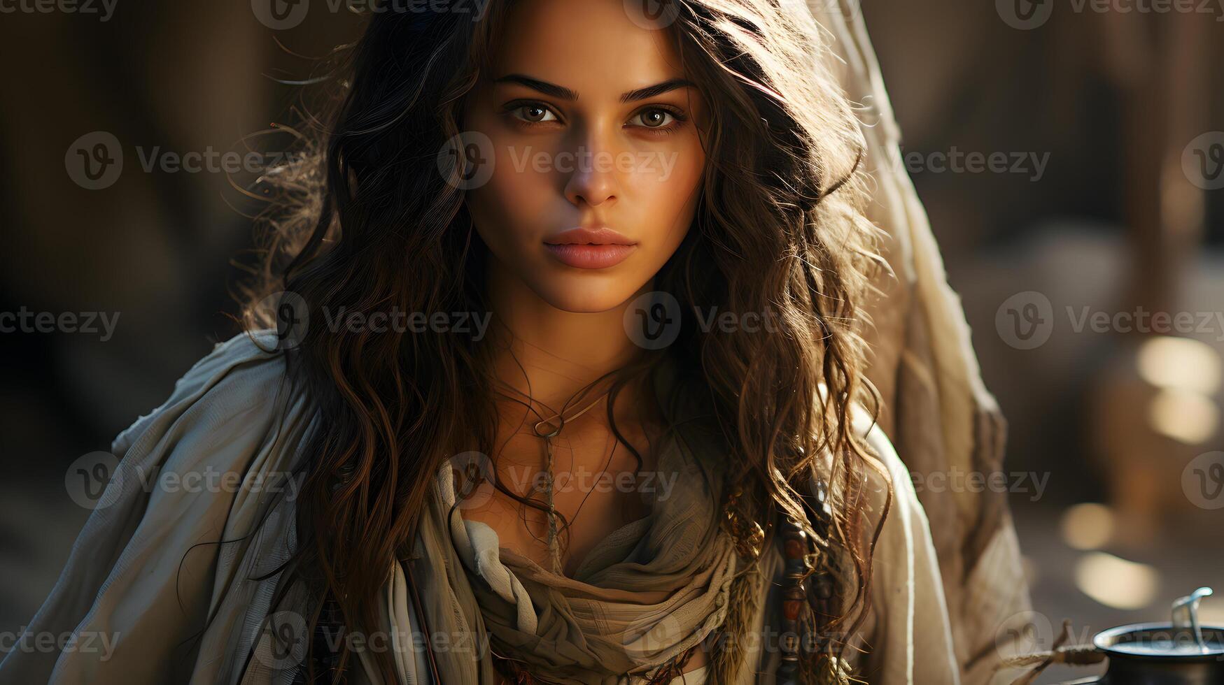 AI generated Portrait of Beautiful Arab Woman with Amazing Eyes in the ...