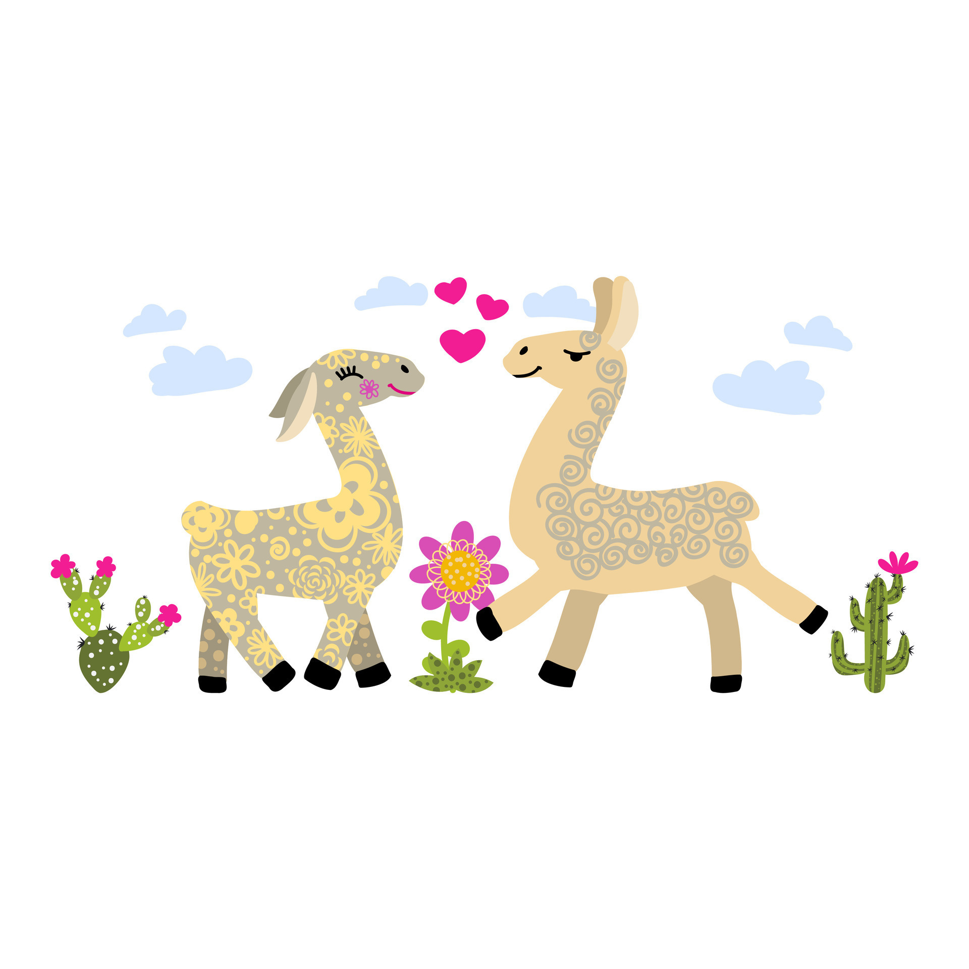 cartoon llamas vector sketch 36437685 Vector Art at Vecteezy