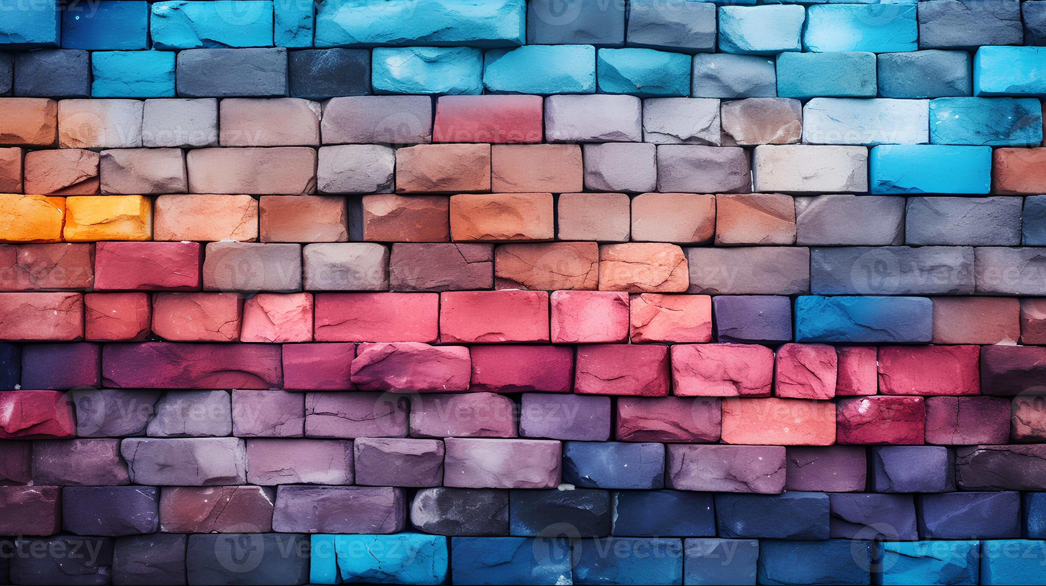AI generated Colorful brick wall background 36442684 Stock Photo at ...