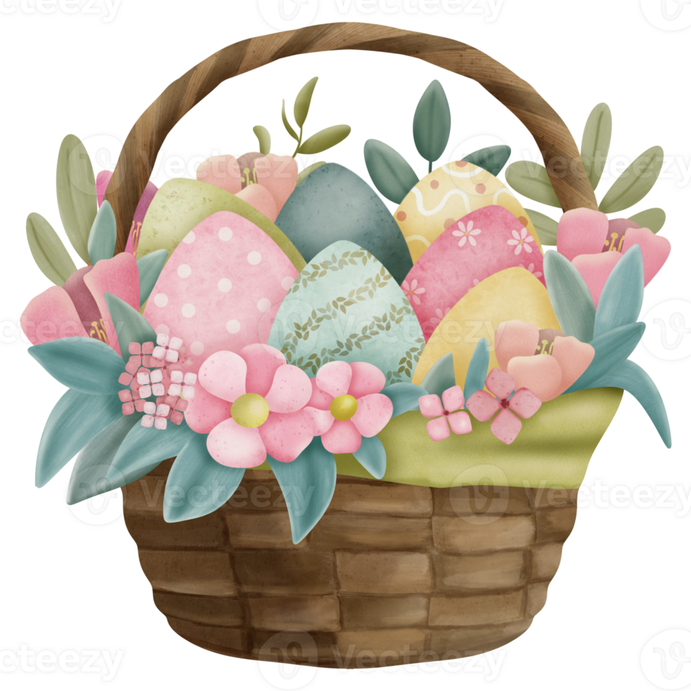 Easter egg basket 36444467 PNG