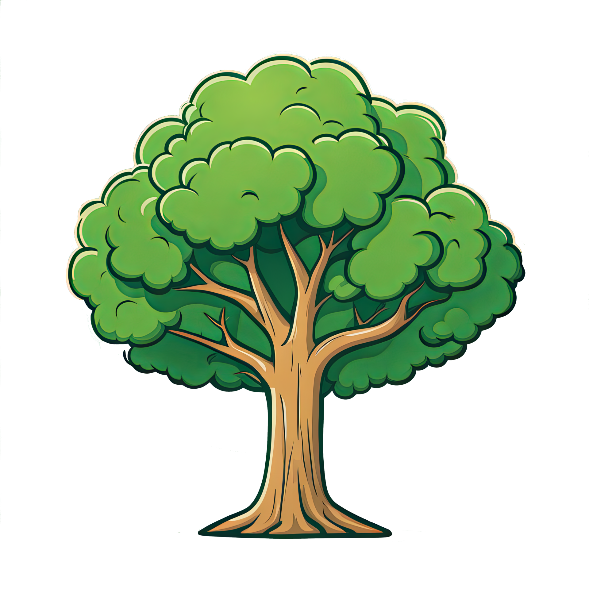 AI generated Tree cartoon illustration for kids on transparent background 36444831 PNG