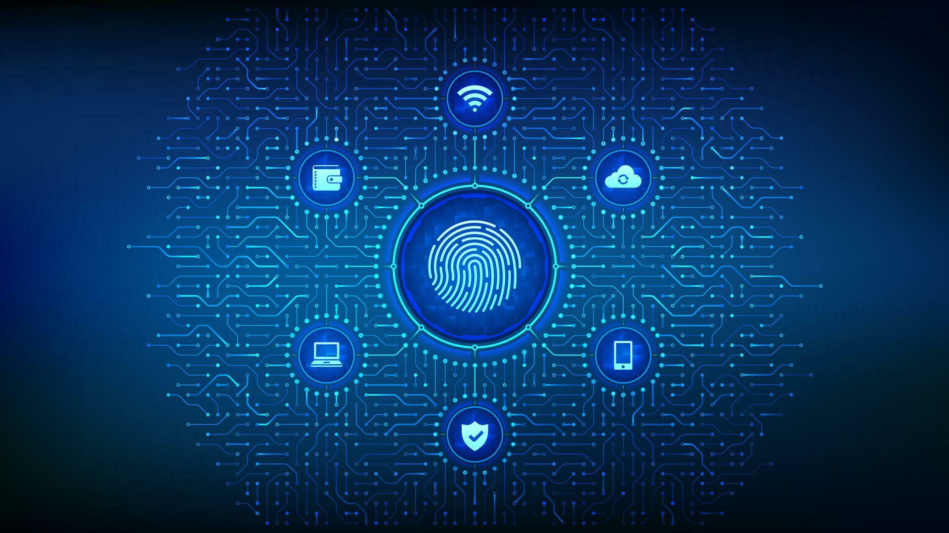 Fingerprint Scanning Biometrics Identification Personal Data Protection Cyber Security