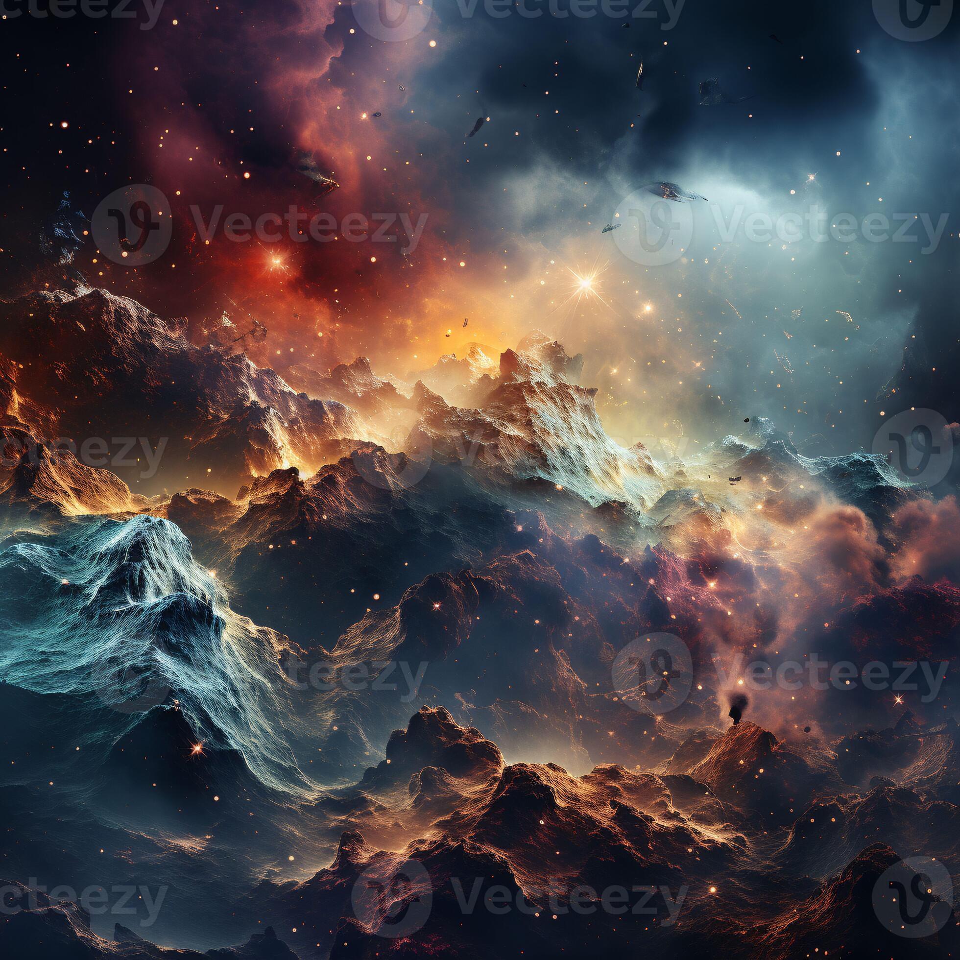 AI generated Colorful Space Background with Nebula, Galaxies, and ...