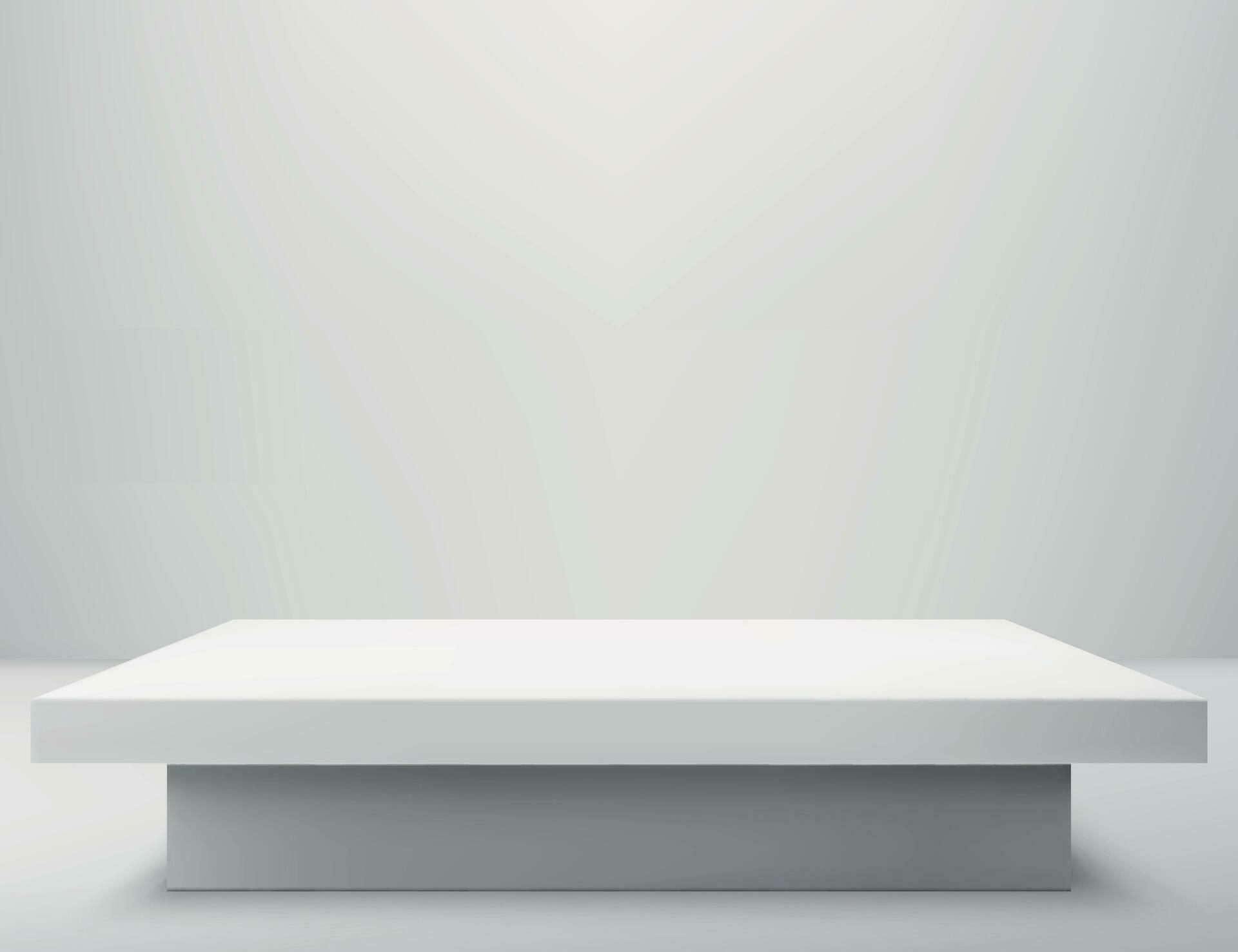 Empty white studio room with blank table podium. 36449597 Vector Art at ...