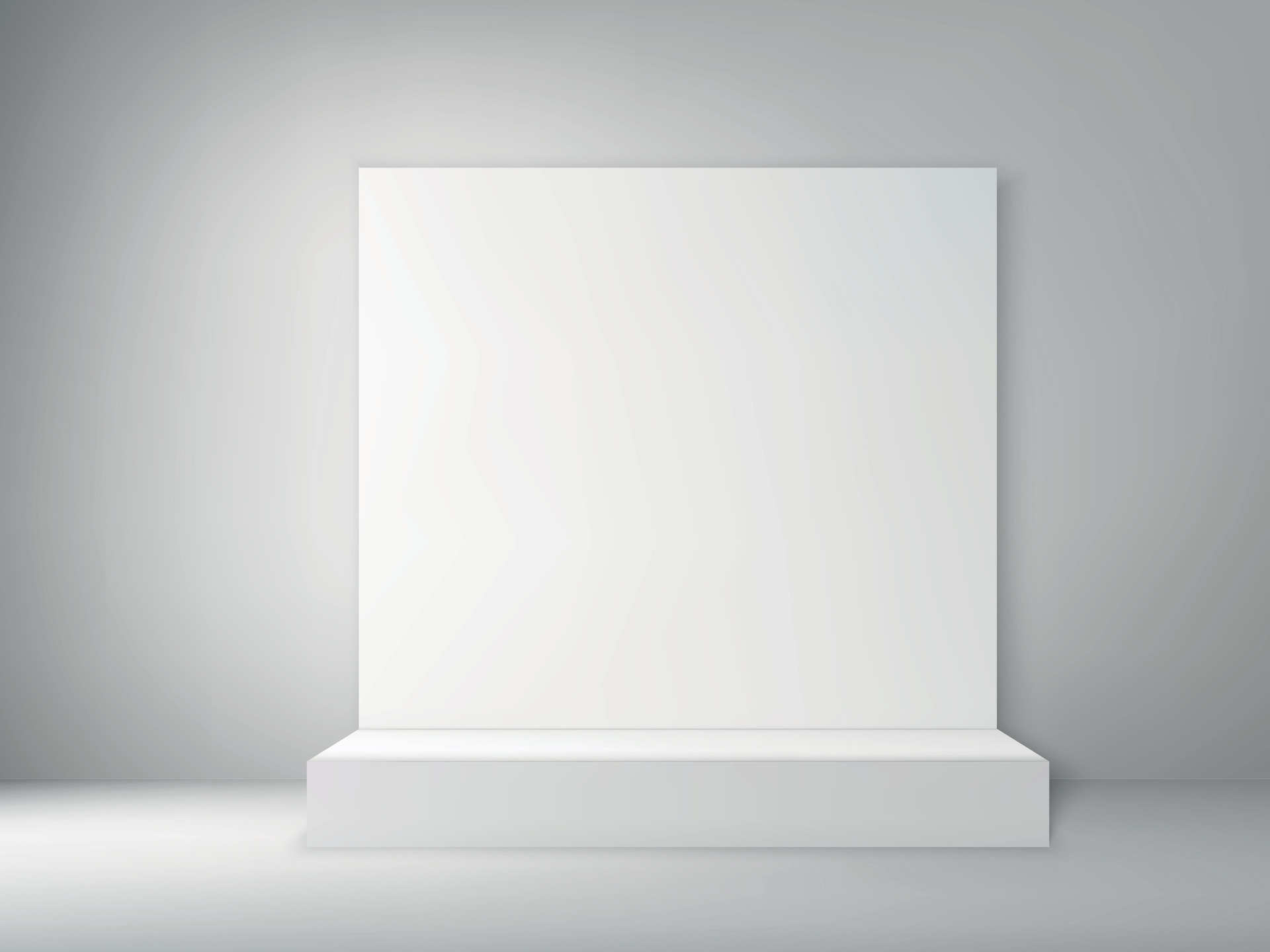 Empty white studio room with blank table podium. 36449601 Vector Art at ...