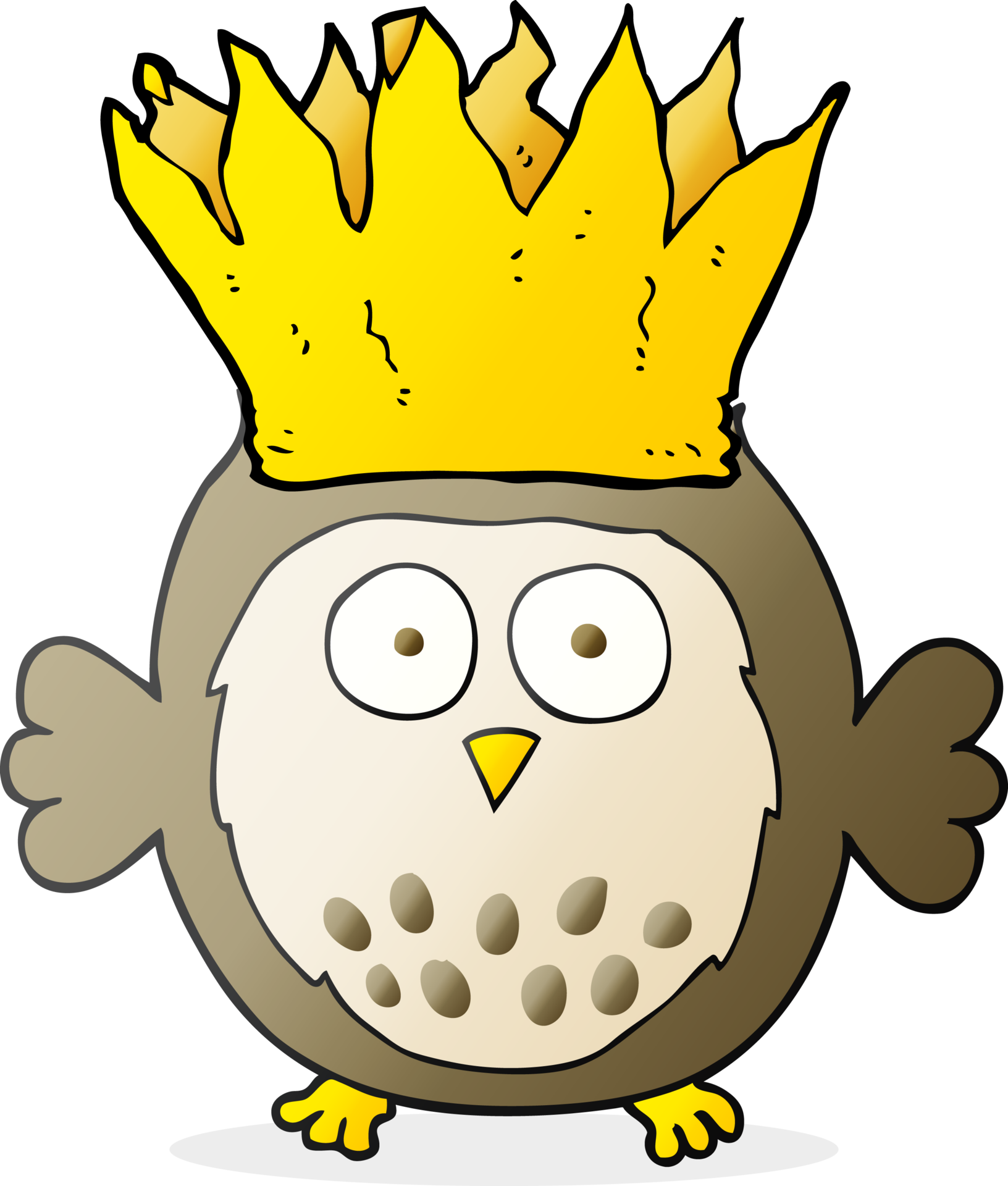 Cartoon Owl Wearing Paper Crown Christmas Hat 36452038 Png