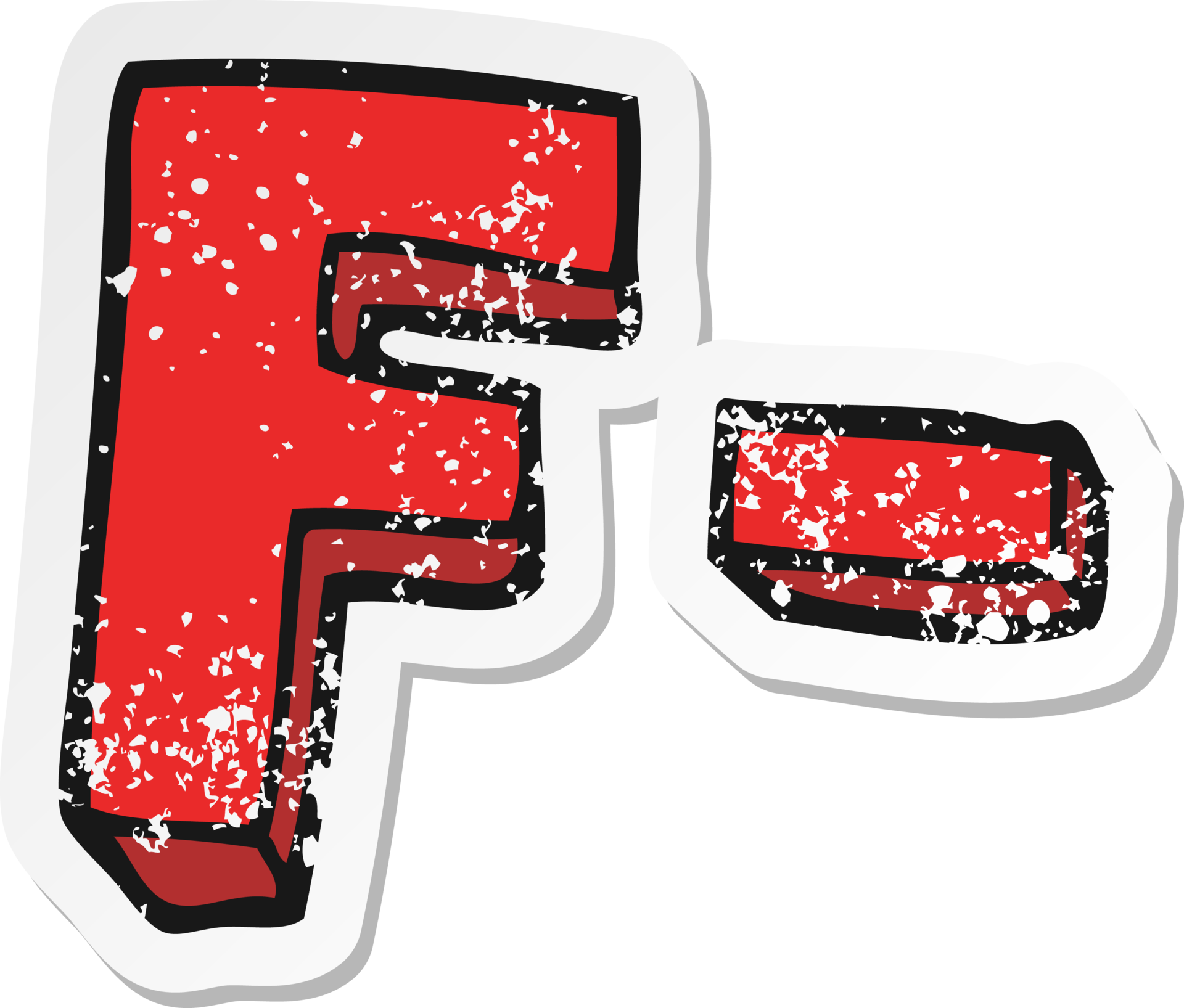 Retro Distressed Sticker Of A Cartoon F Grade 36452812 PNG