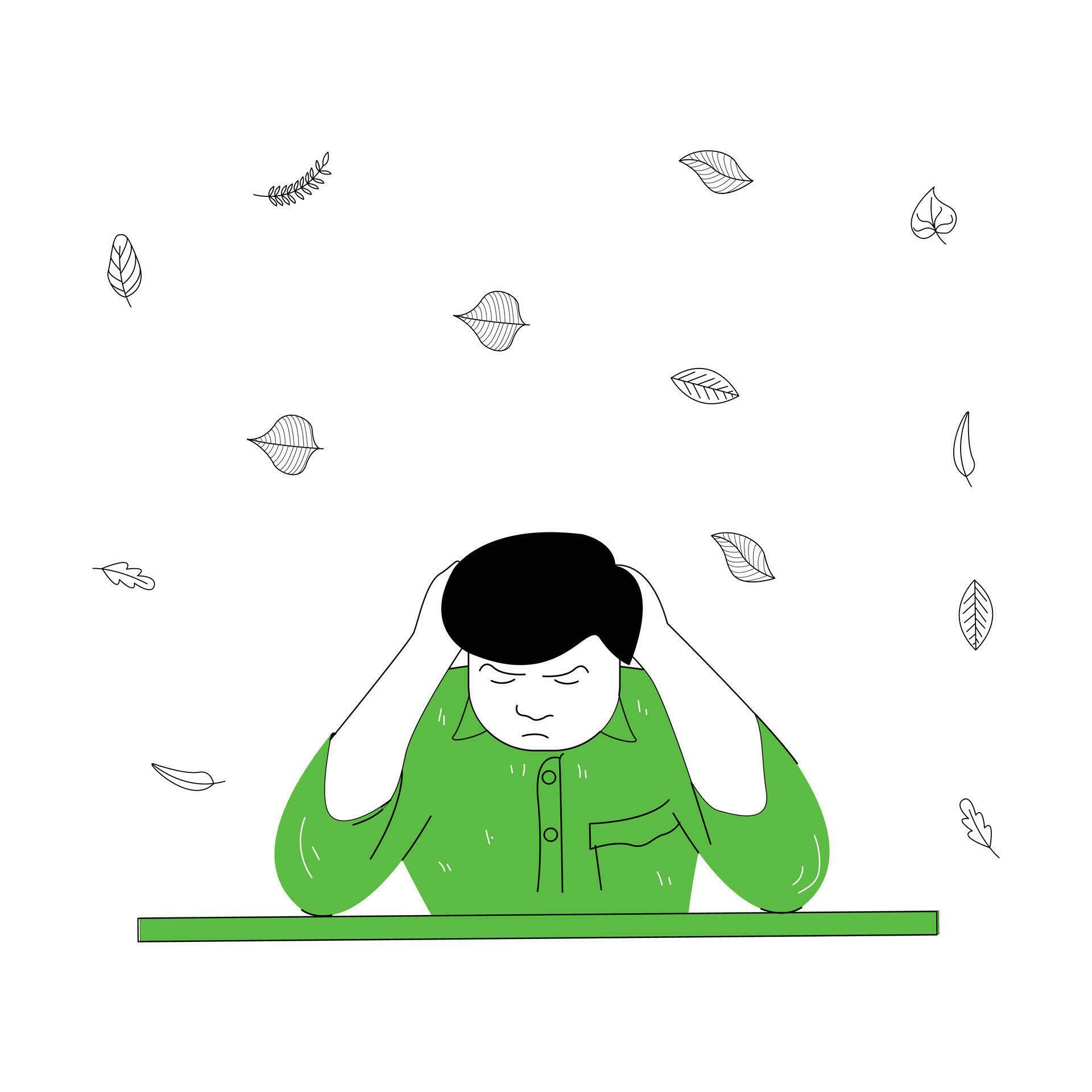 Flat Illustration Of A Content Creation Worker Who Do Not Get An Idea