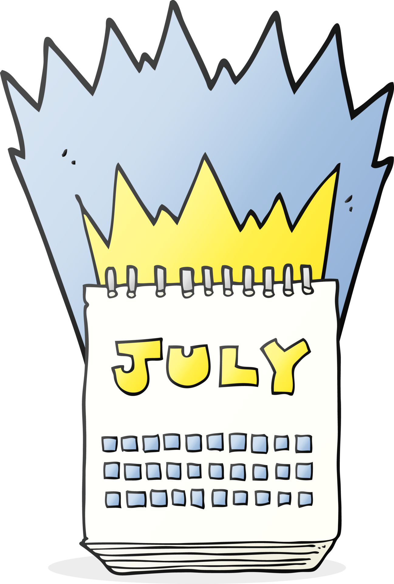 Cartoon Calendar Showing Month Of July 36459215 Png