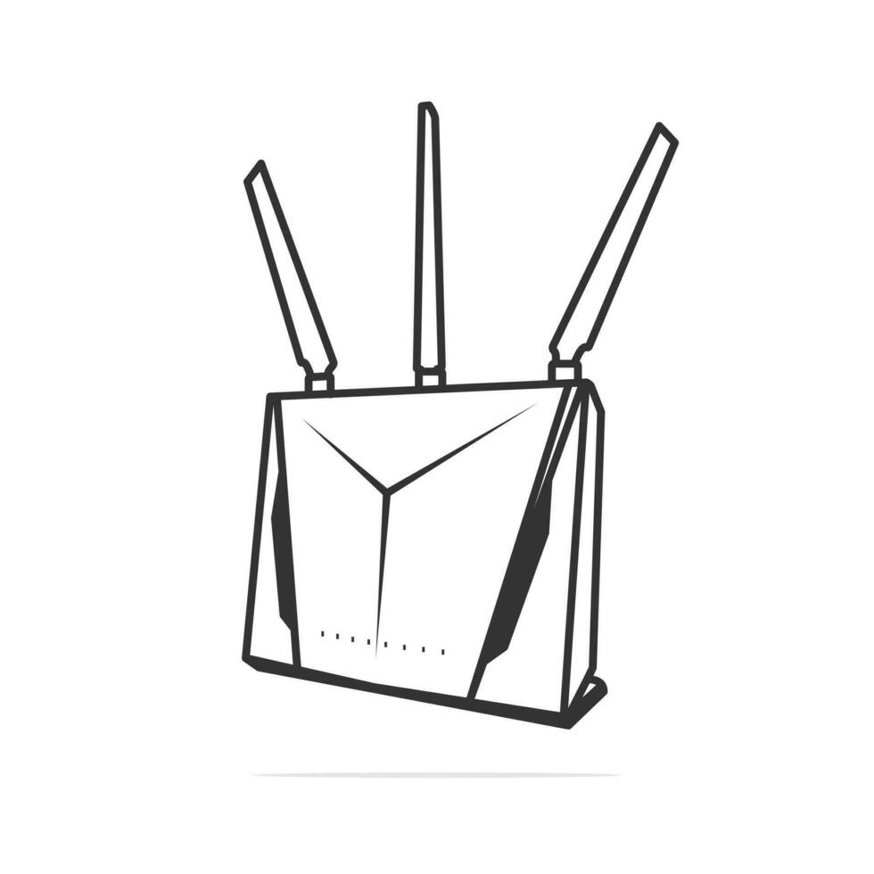 Wireless Router Device Vector Illustration Technology Object Icon Concept Modem Internet