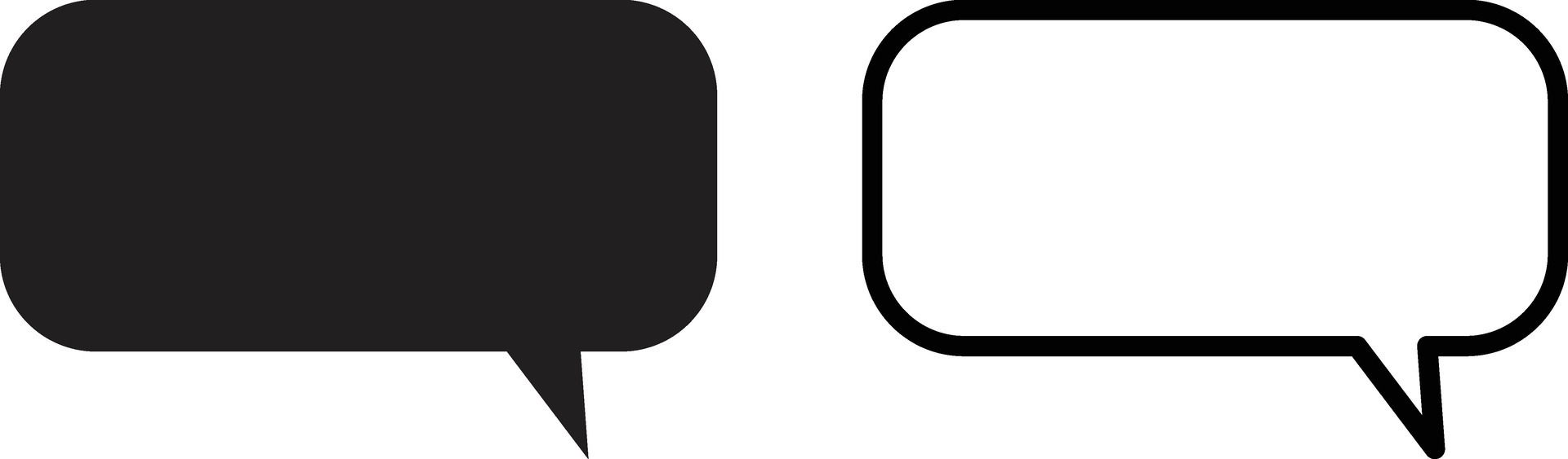 Rectangle dialogue frame icon set in two styles isolated on white background . Message window ...