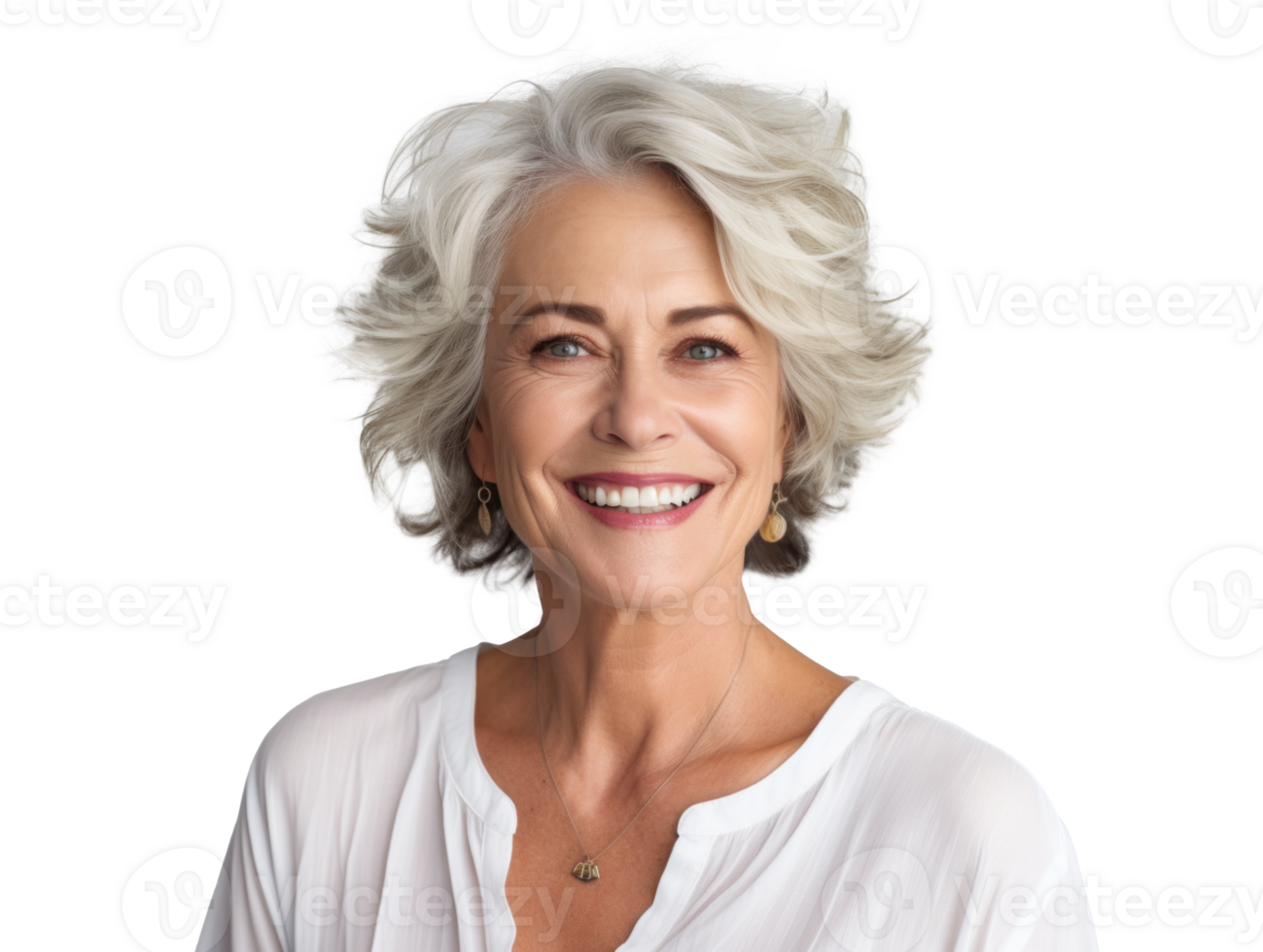 Ai Generated Attractive Older Woman Png File Of Isolated Cutout Object With Shadow On