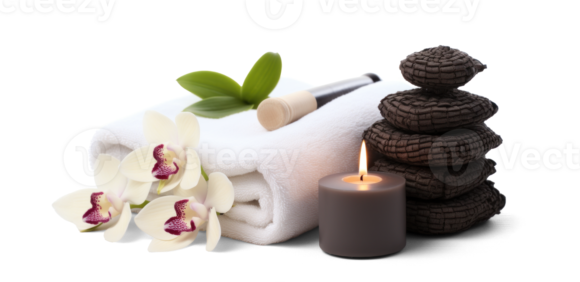 AI generated day spa set, png file of isolated cutout object with shadow on transparent ...