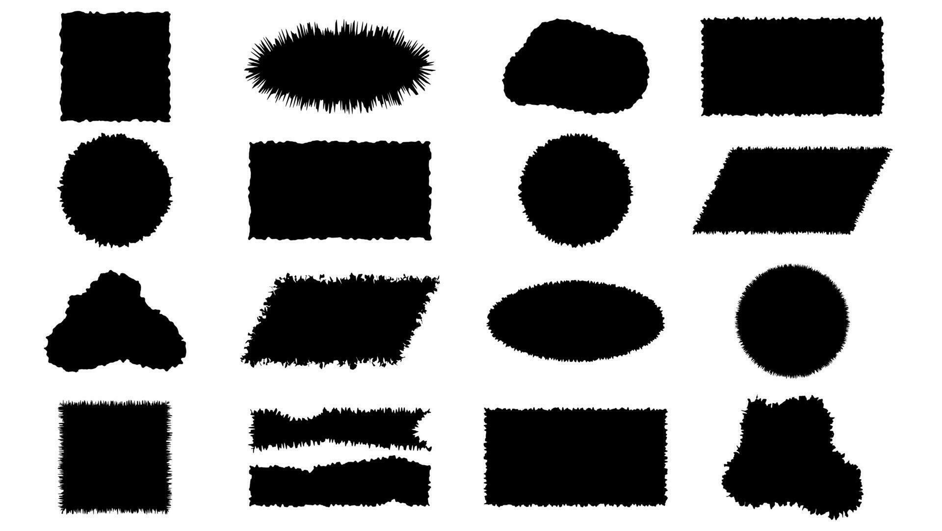 Torn and rip edge paper shape. Rough jagged rectangle frame for collage with cut border. Tear ...