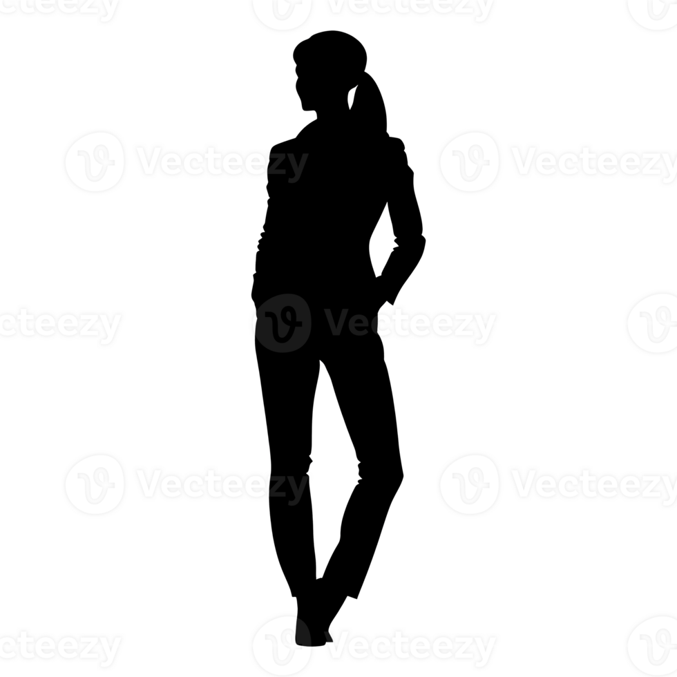 AI generated Silhouette business woman full body black color only ...