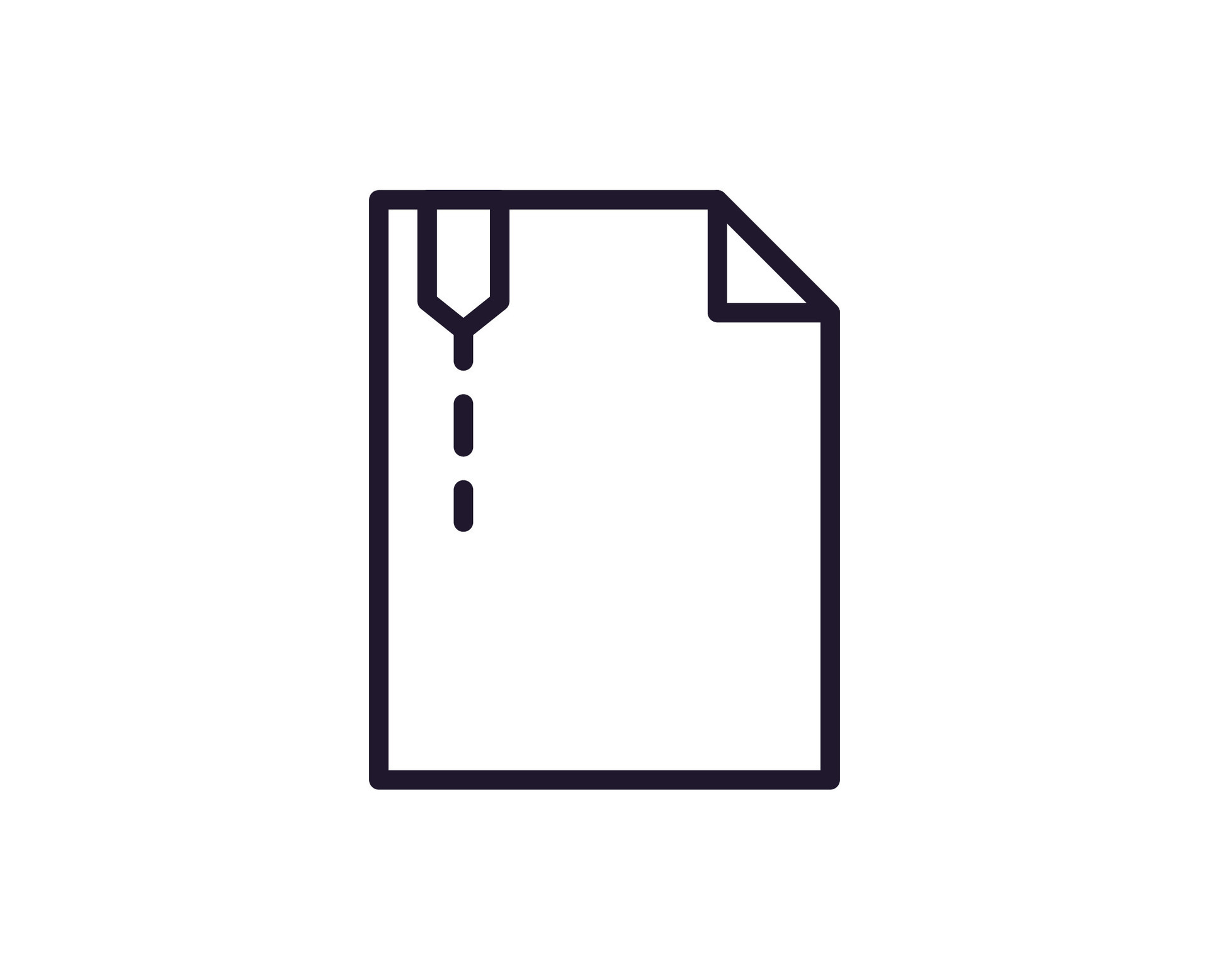 Single line icon of file on isolated white background. High quality ...