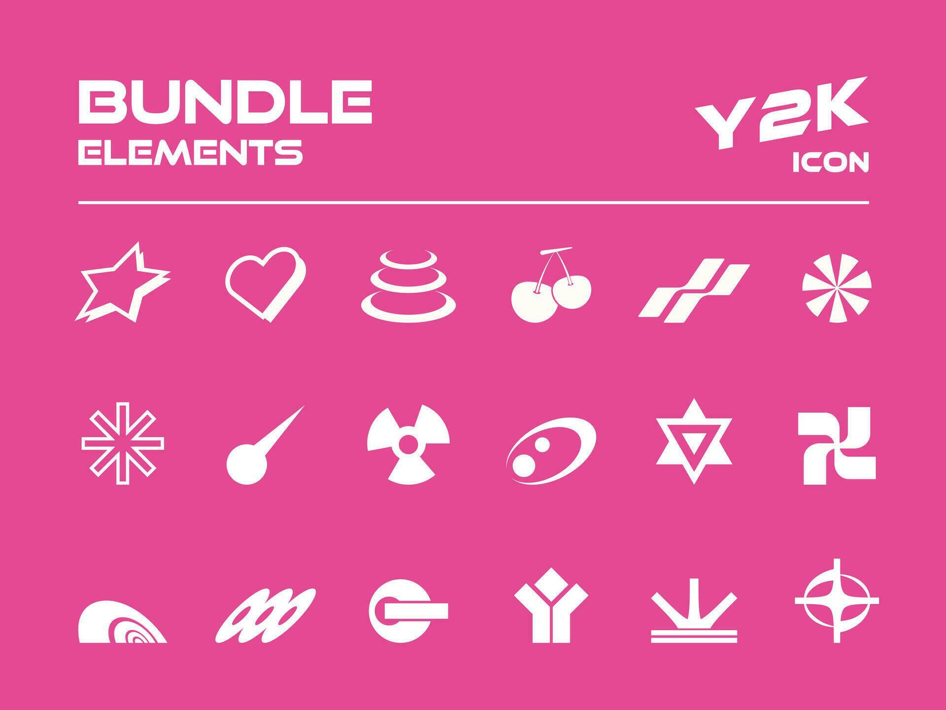 Set of vector graphic asset for streetwear design. Retro futuristic element in Y2K for apparel ...