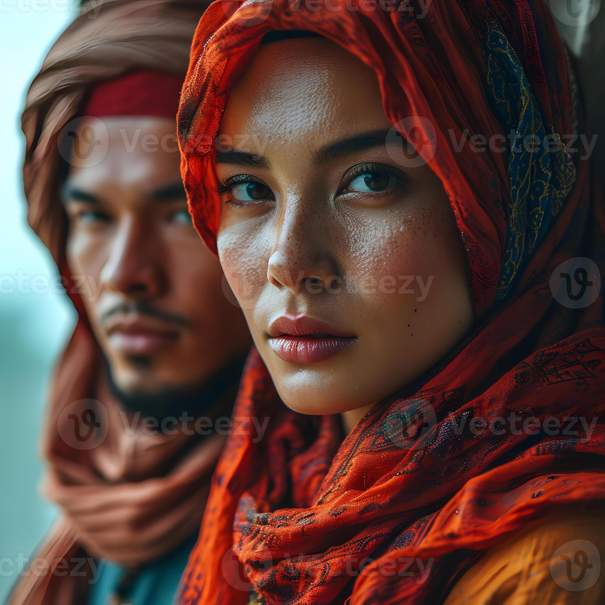 AI generated Portrait of a Middle Eastern Muslim Couple in Traditional ...