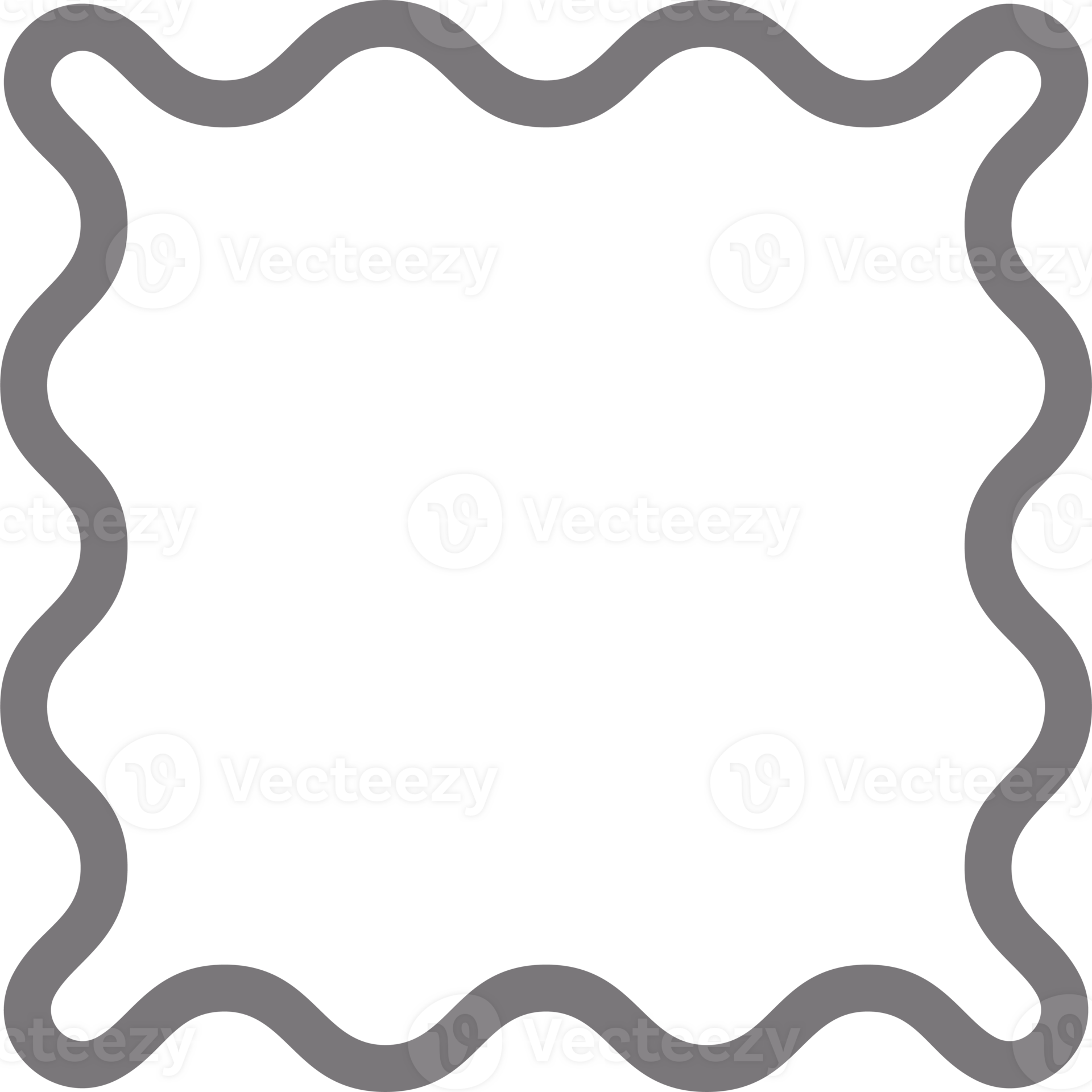 Y2k squiggle frame. Zigzag wavy border for story. Rectangle serrated retro groovy shape. Cute ...