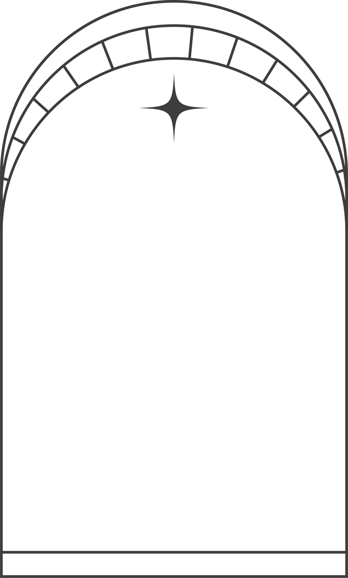 Aesthetic Frame And Shape With Stars Minimal Y2k Outline Graphic