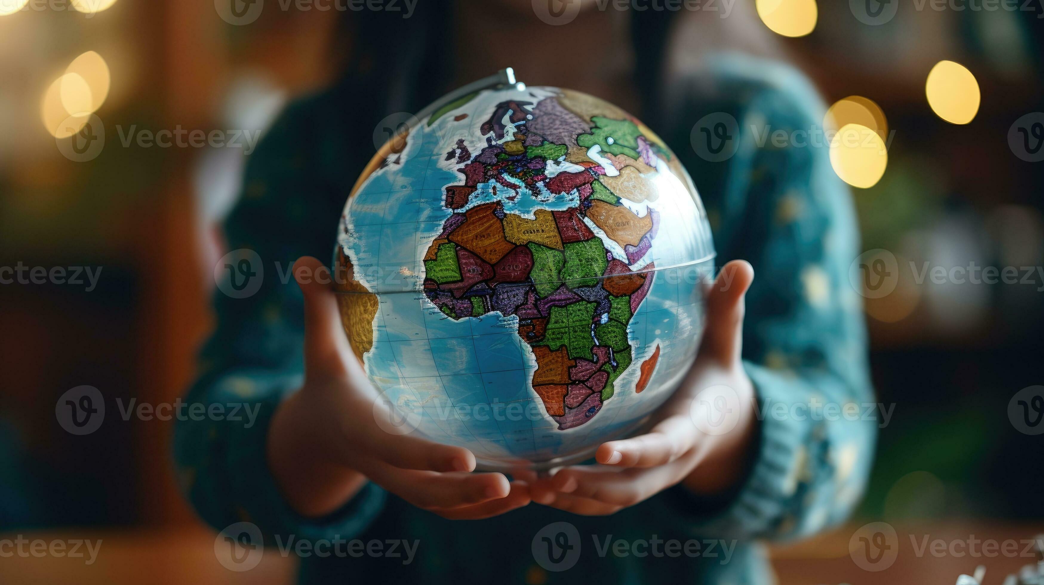 Ai Generated Global Learning And Education Concept Crystal Globe And