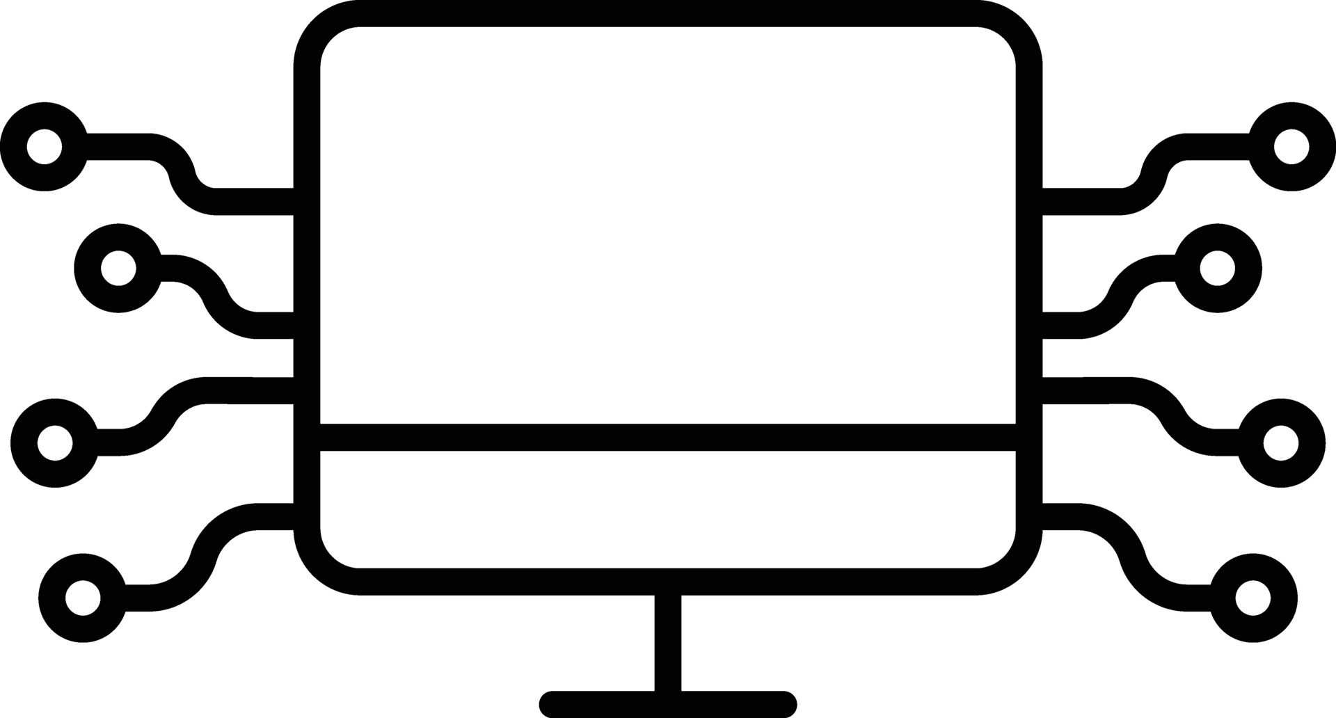 Computer network Outline vector illustration icon 36481818 Vector Art ...