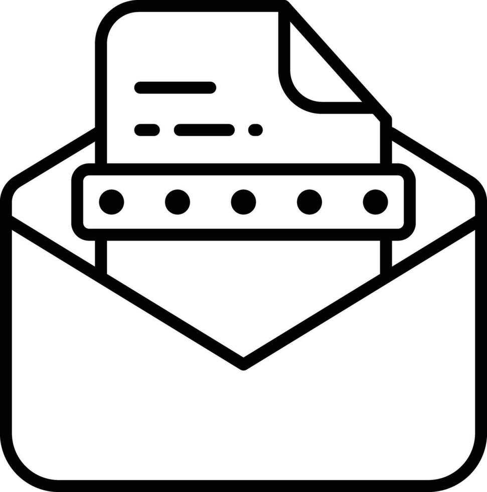 Otp Mail Security Code Outline Vector Illustration Icon 36481996 Vector