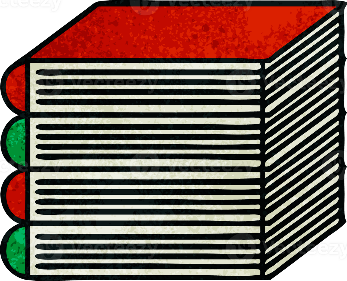 Pila De Libros De Dibujos Animados De Textura Grunge Retro 36483030 Png