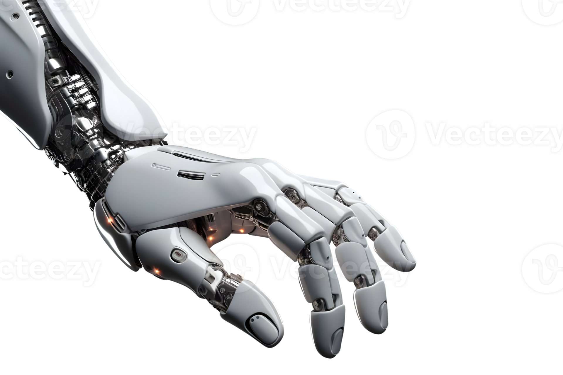 AI generated Bionic robot arm isolated on white background, clipping path. 36488419 PNG