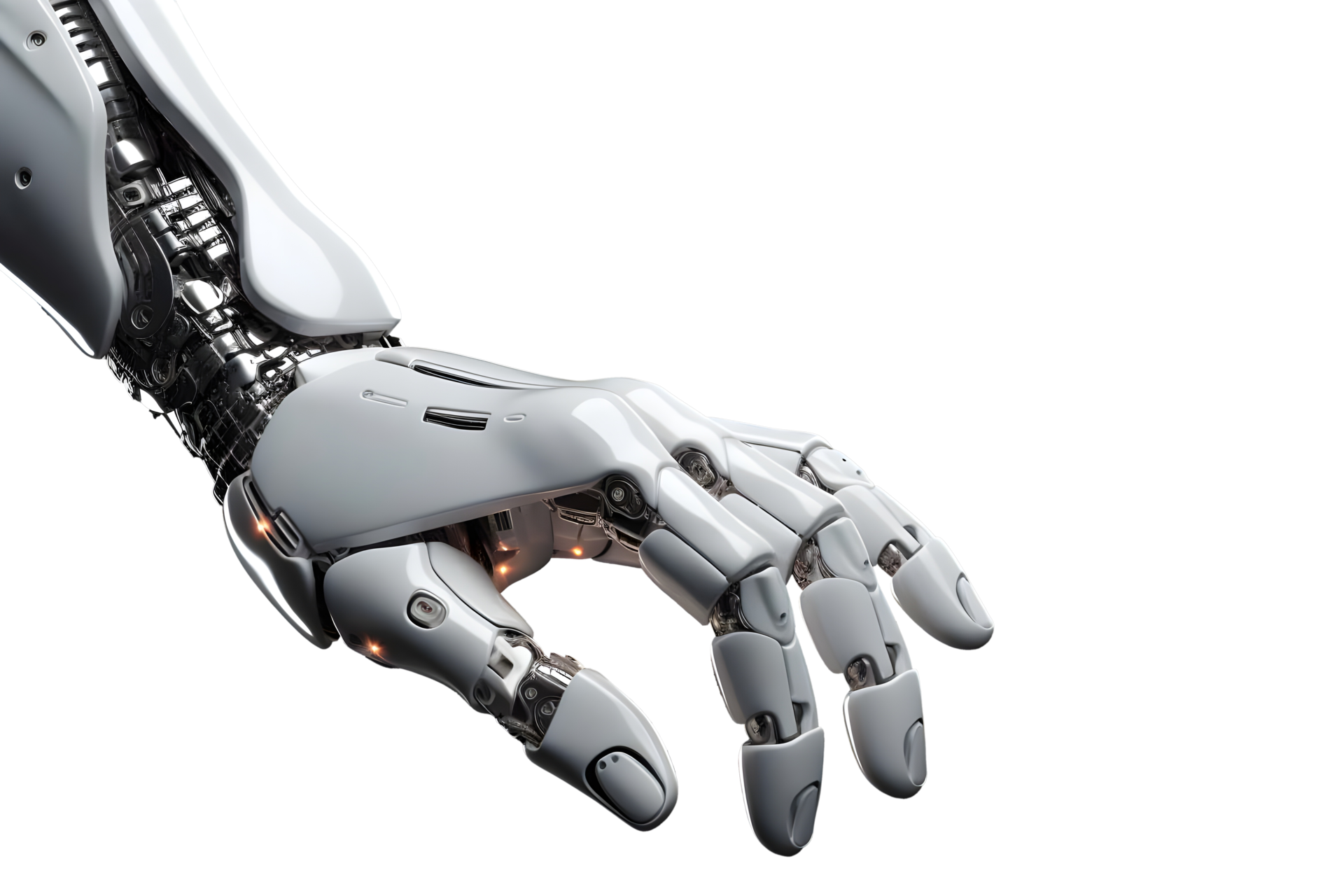 Ai Generated Bionic Robot Arm Isolated On White Background Clipping