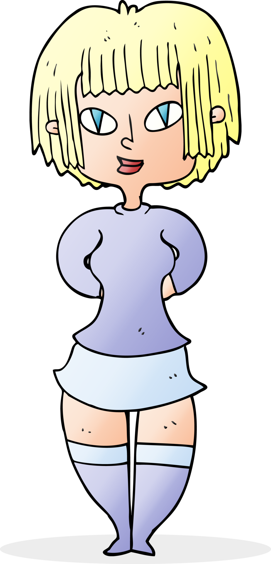 Freehand Drawn Cartoon Happy Woman 36492479 Png