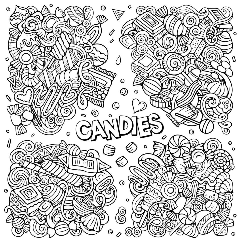 Candies cartoon vector doodle designs set. 36494631 Vector Art at Vecteezy Candies cartoon vector doodle designs set. 36494631 Vector Art at Vecteezy