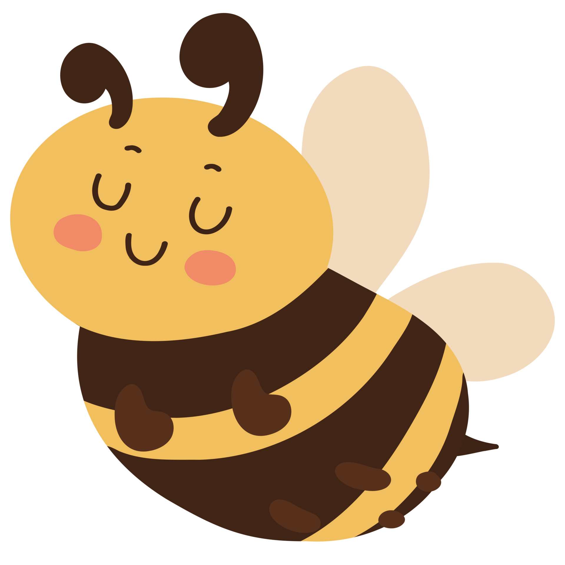 Cute Bee Chubby Bee Character Cartoon 36496229 Png