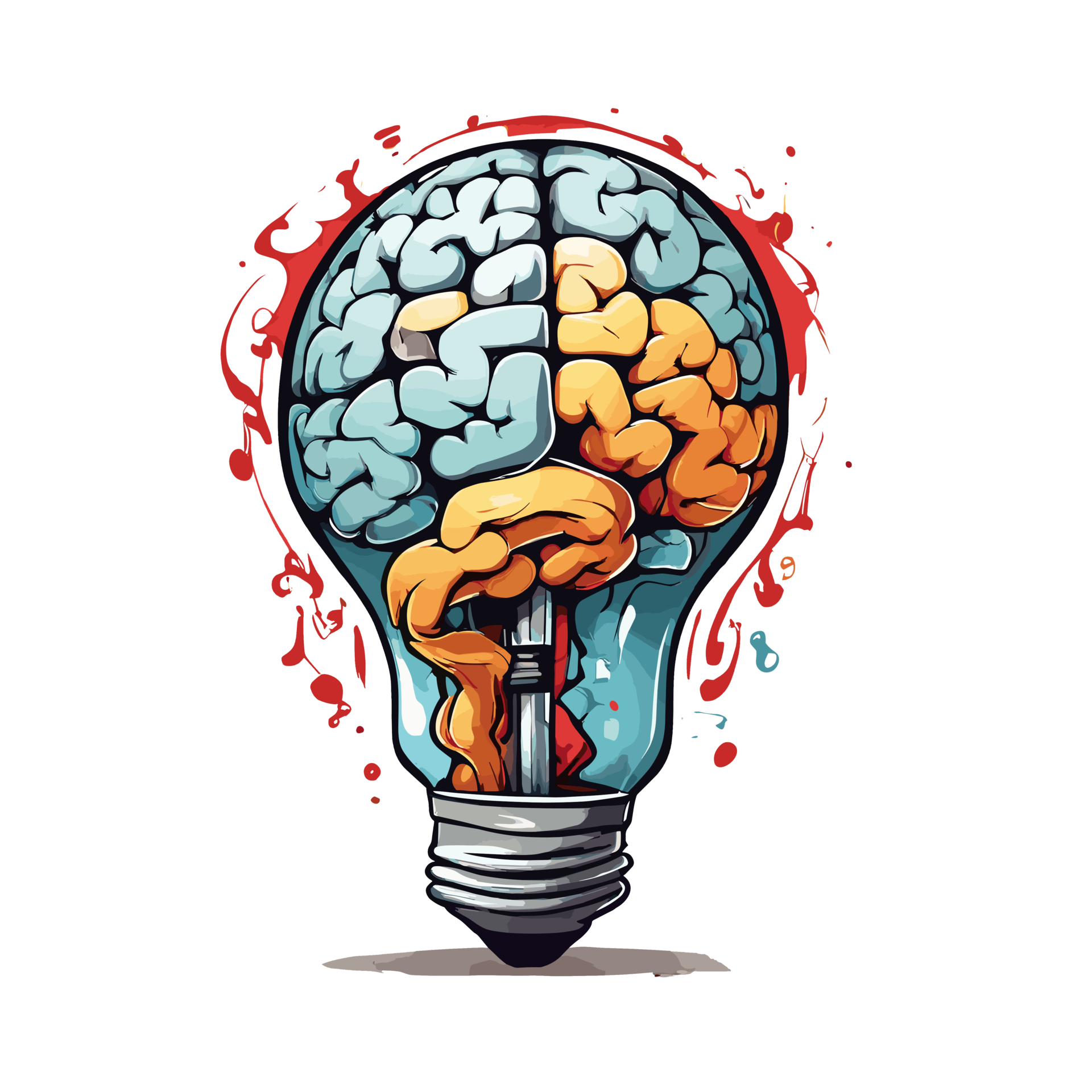 AI generated Graffiti Lamp bulb with human brain inside. Idea ... AI generated Graffiti Lamp bulb with human brain inside. Idea ...