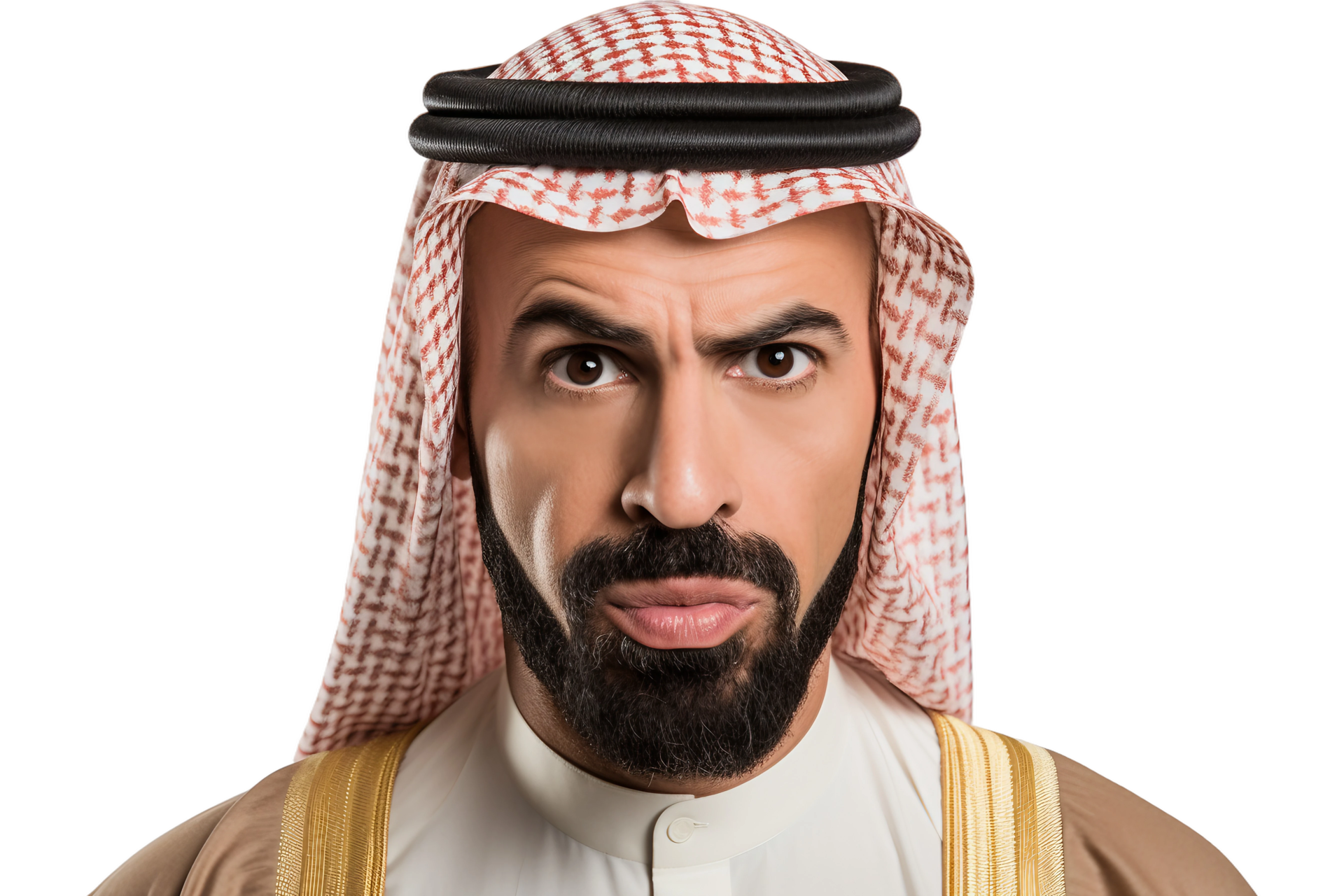 AI generated Arab Man Face Portrait with Transparent Background ...