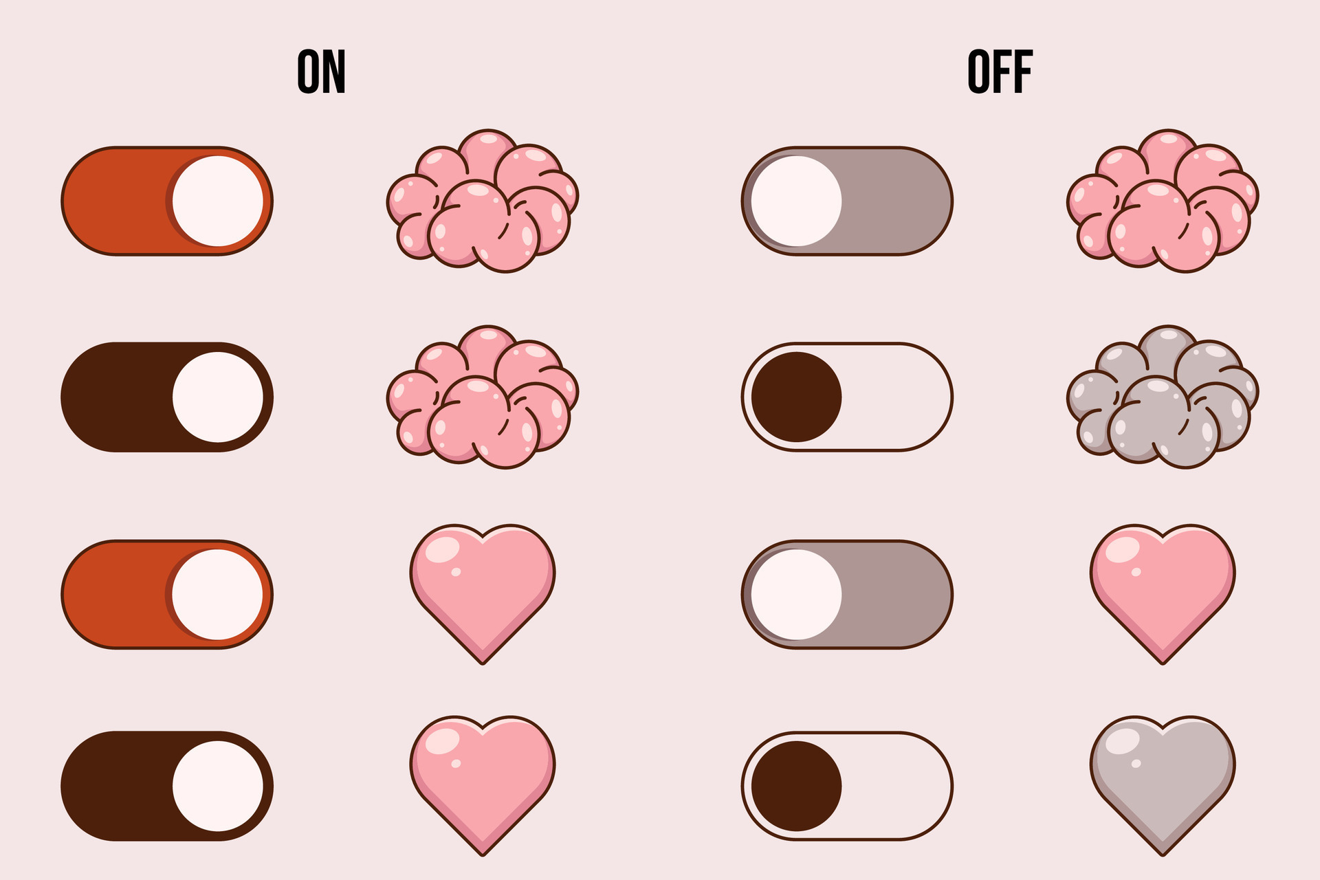 On And Off Toggle Switch Buttons 36515874 Vector Art At Vecteezy