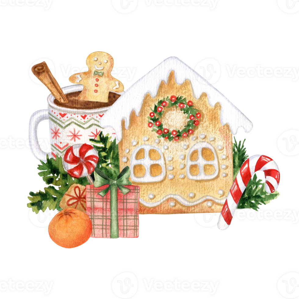 Watercolor christmas gingerbread 36518768 PNG